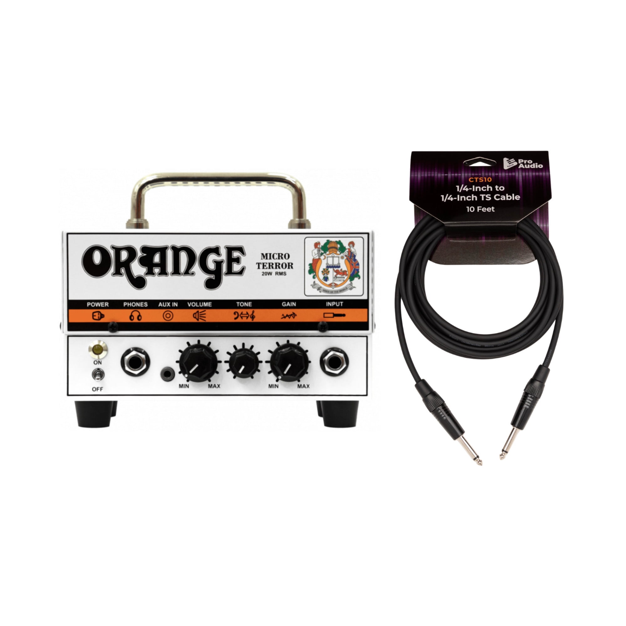 Orange Amps Micro Terror 20-Watt Tube Preamp Compact Tube Amp Bundle ...