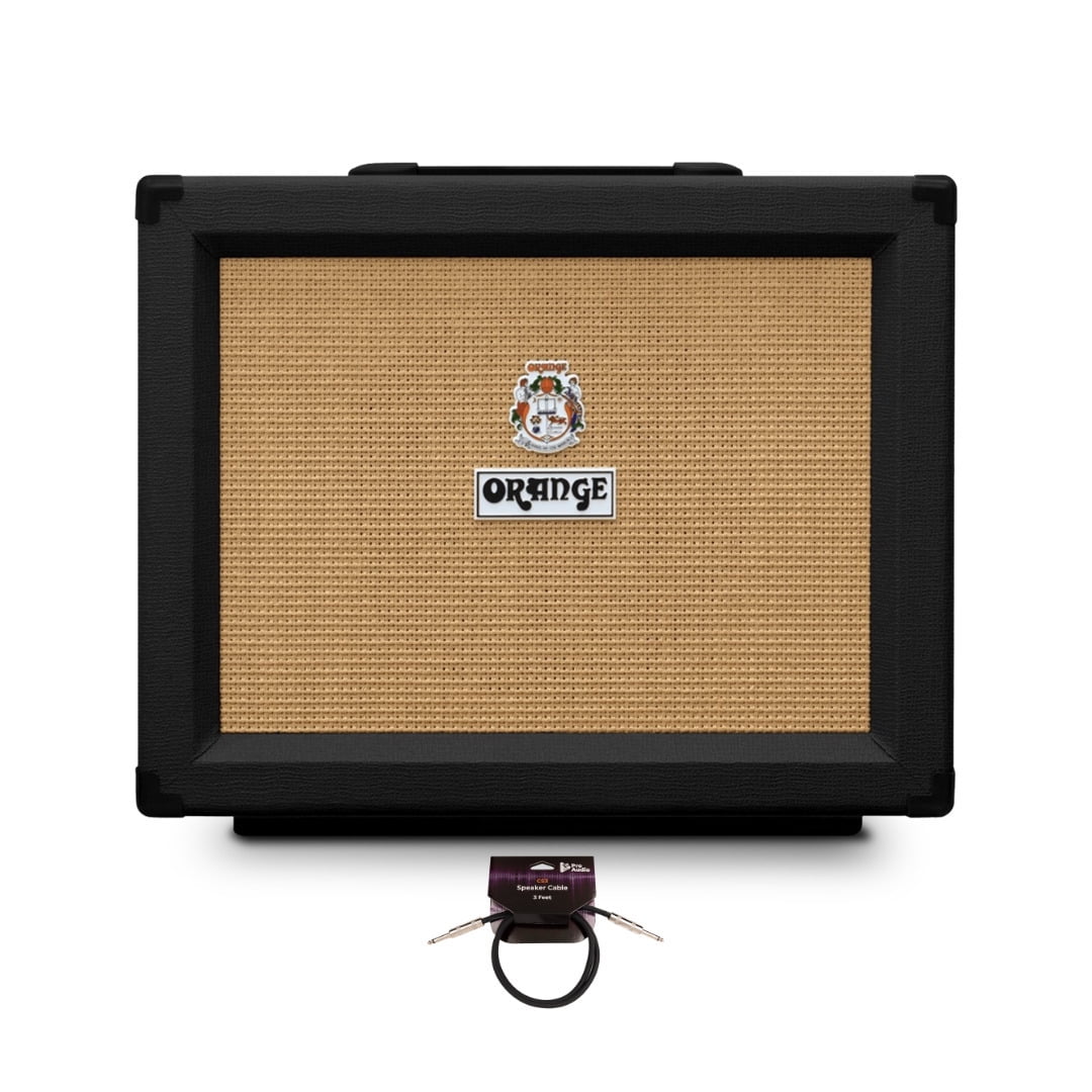 Orange Amps PPC112 60 Watt Cabinet Black Bundle with 3ft Speaker Cable ...