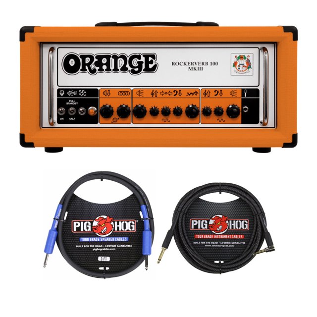 Orange Amps Rockerverb 100 MKIII 100W Tube Amp Head with Cables Bundle ...