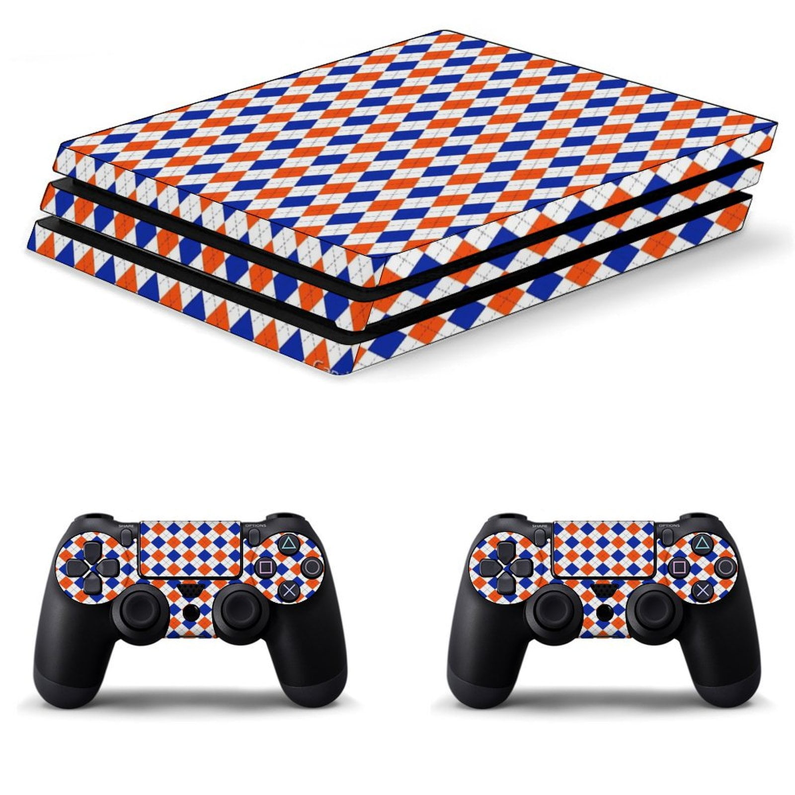 Orange And Blue Traditional Argyle All Over Print PS4/PS4 Pro/PS4 Slim ...