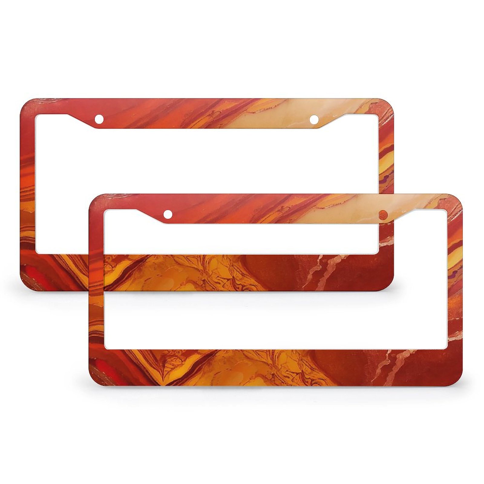 Orange And Gold Marble Texture License Plate Frame - 2 Pack Tags Frames ...