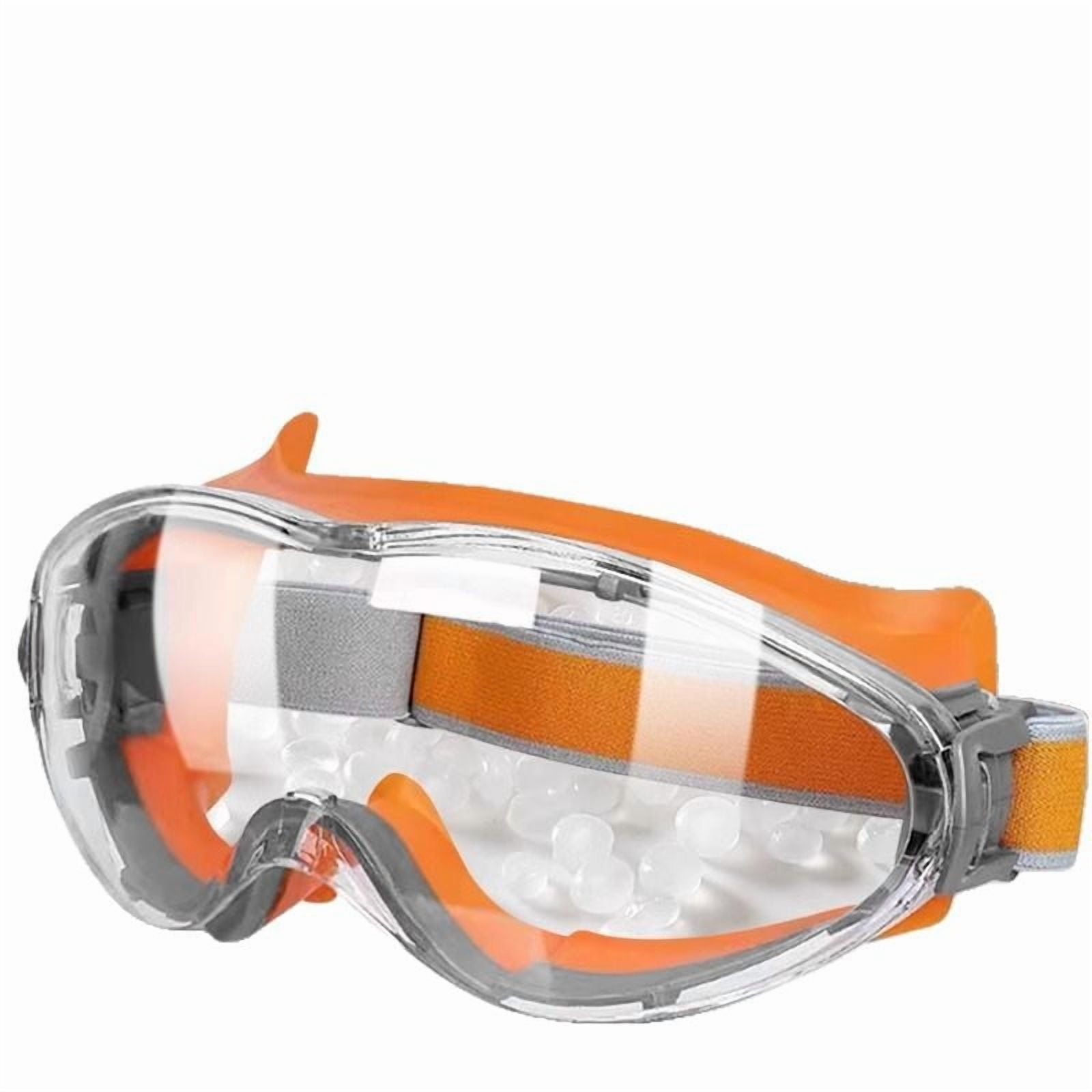 Orange Anti-Fog Safety Goggles - Wide Vision, Adjustable Fit, Chemical ...