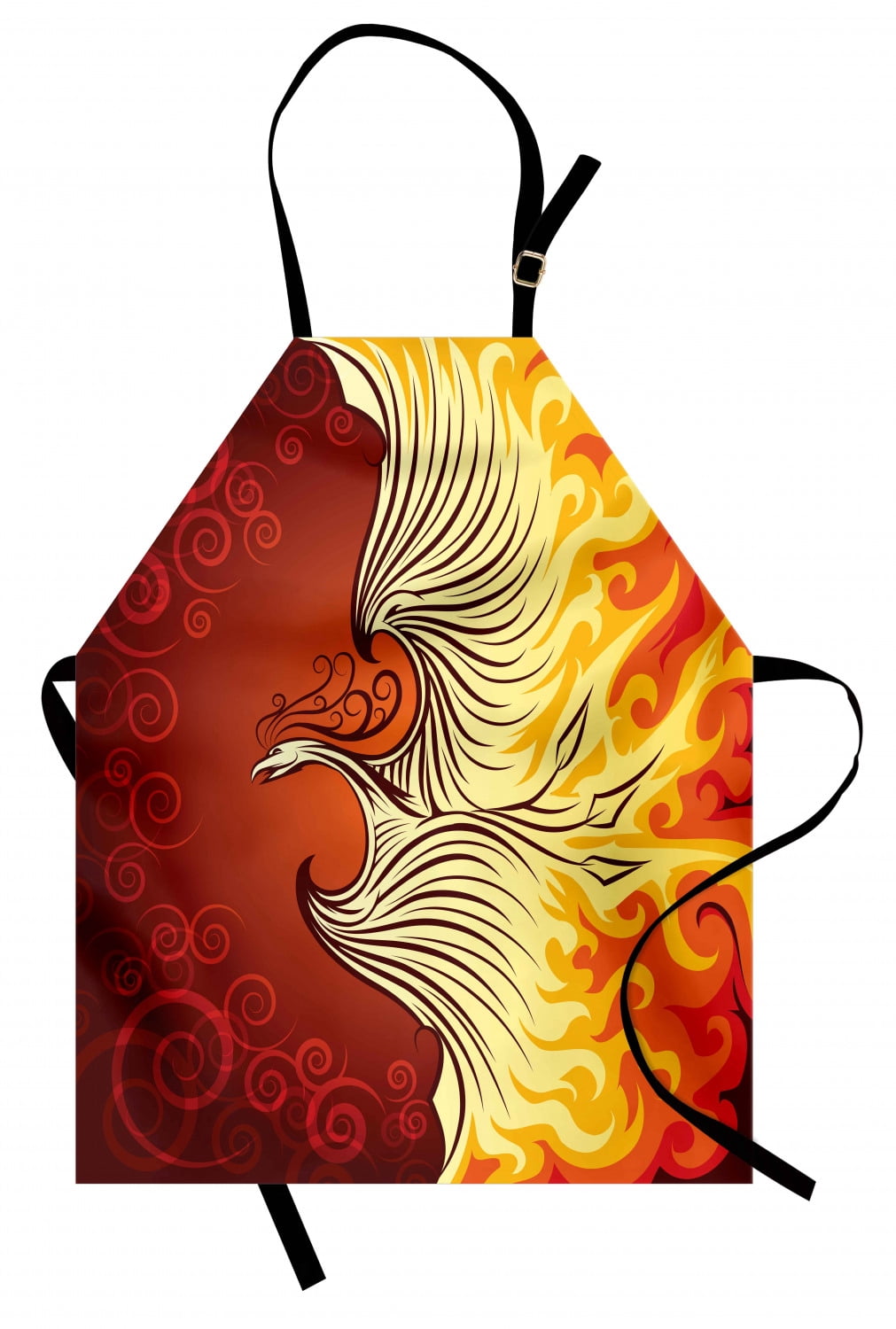 Orange Apron Illustration of Flying Phoenix Bird in the Burning Flame ...