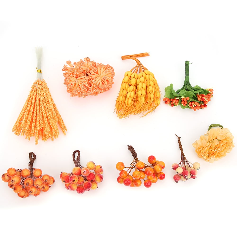 1-9 Color Options DIY Artificial Orange Flower Bouquet Kit for Weddings & Home Decor Rawiri ...