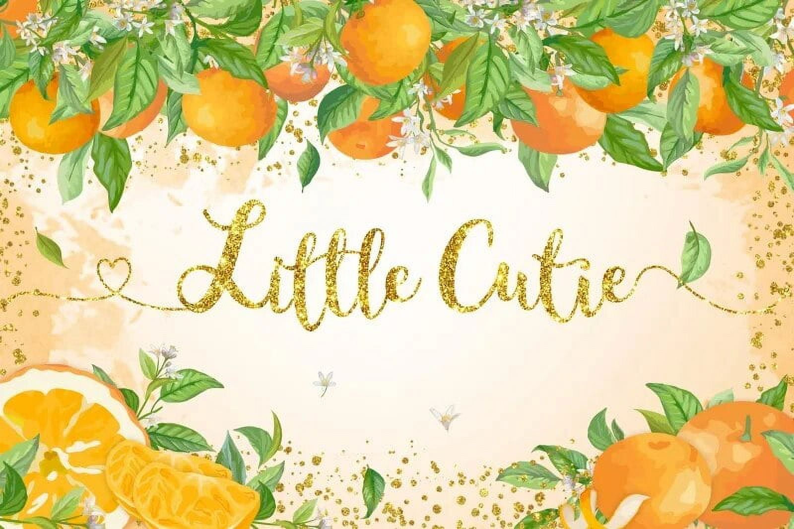 Orange Baby Shower Backdrop A Little Cutie is on The Way Citru Party ...