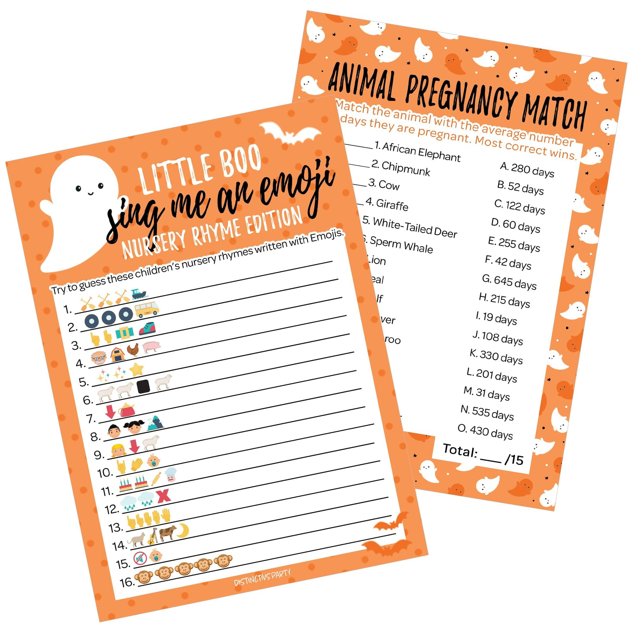 Orange Baby Shower Fun Bundle - 20 Emoji Picture Guessing Game Cards ...