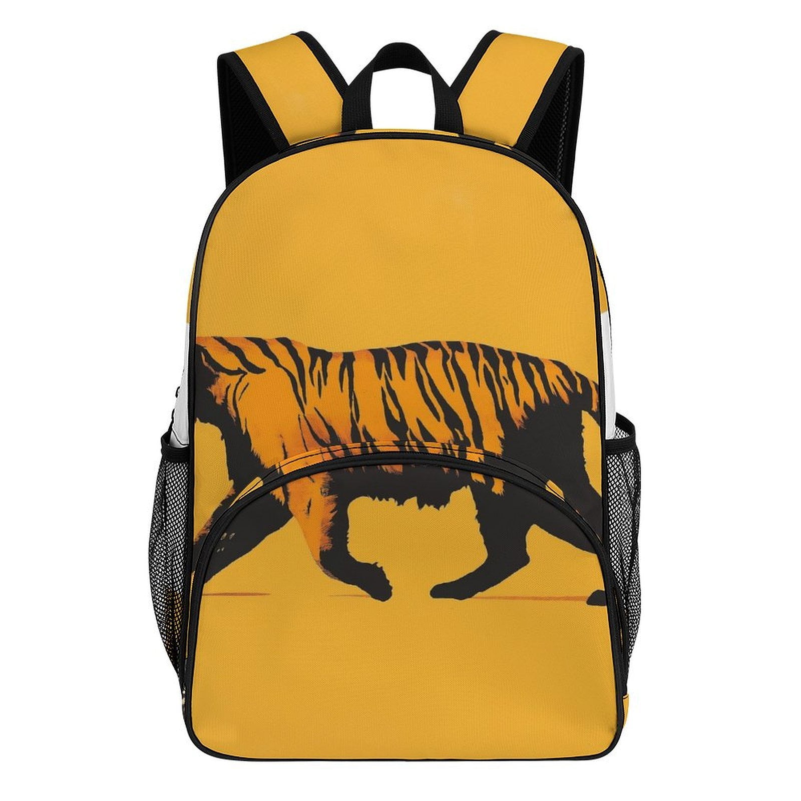 Orange Background Majestic Tiger Walks Backpacks for Backpack for ...
