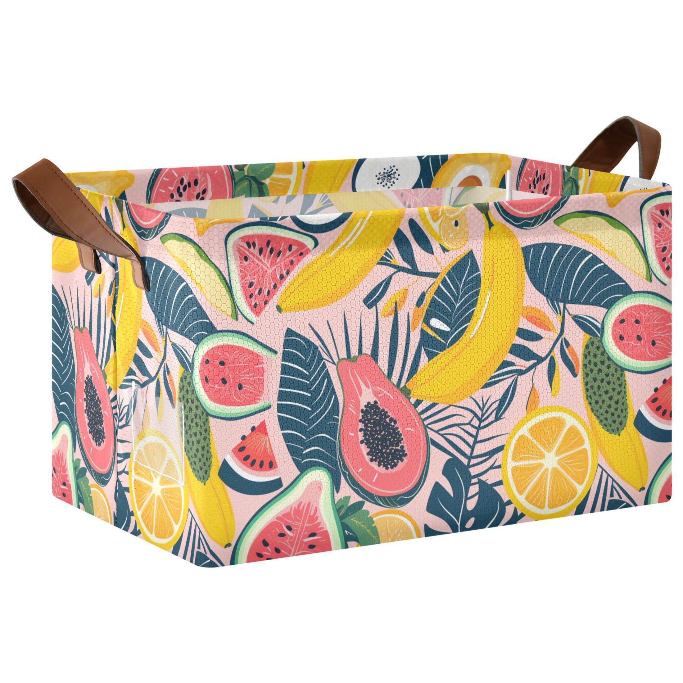 Orange Banana Pawpaw Watermelon Collapsible Storage Bins Fabric Shelf ...