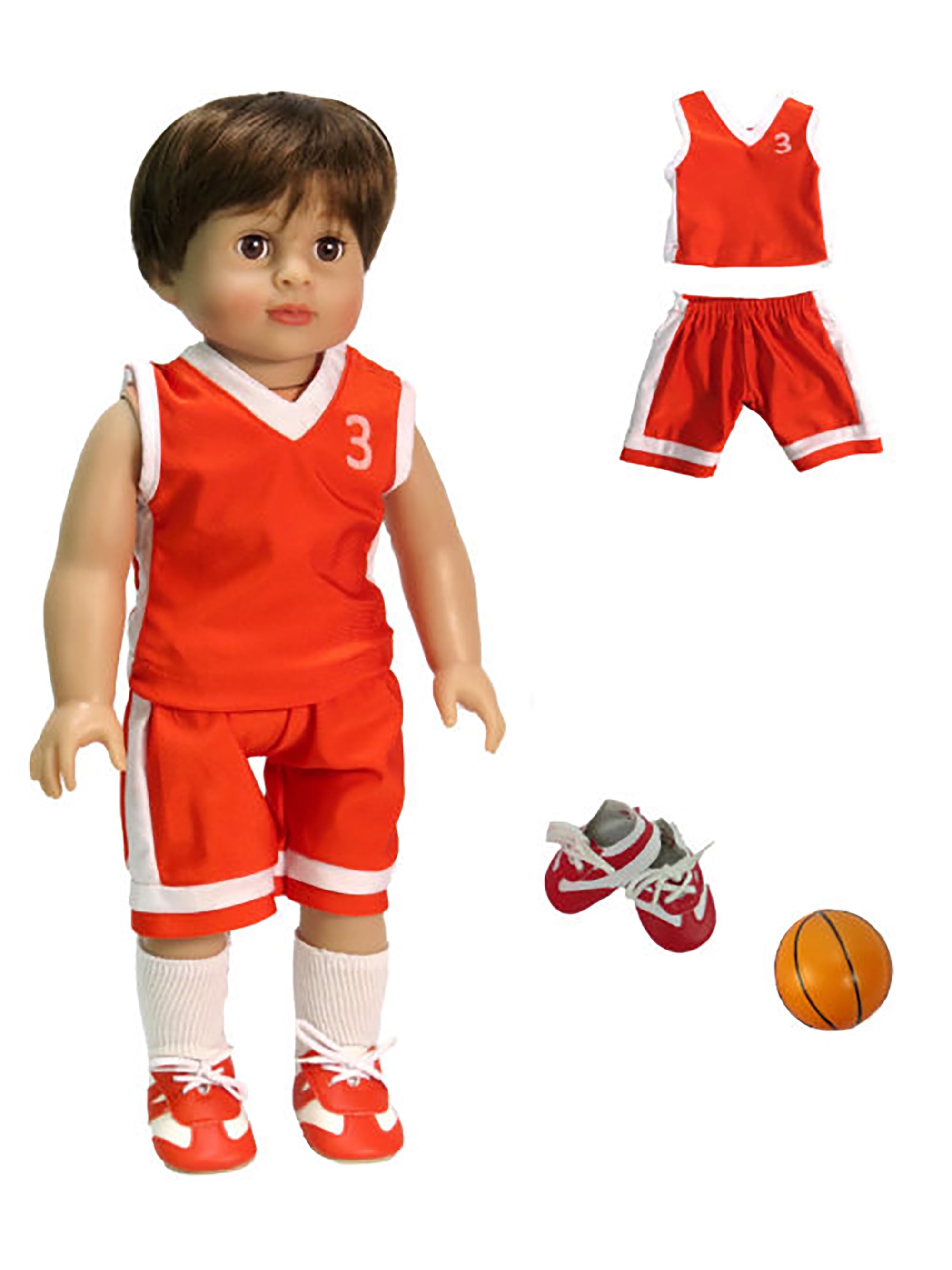 Orange Basketball Player Outfit 7 Pieces made to fit 18 inch dolls ...