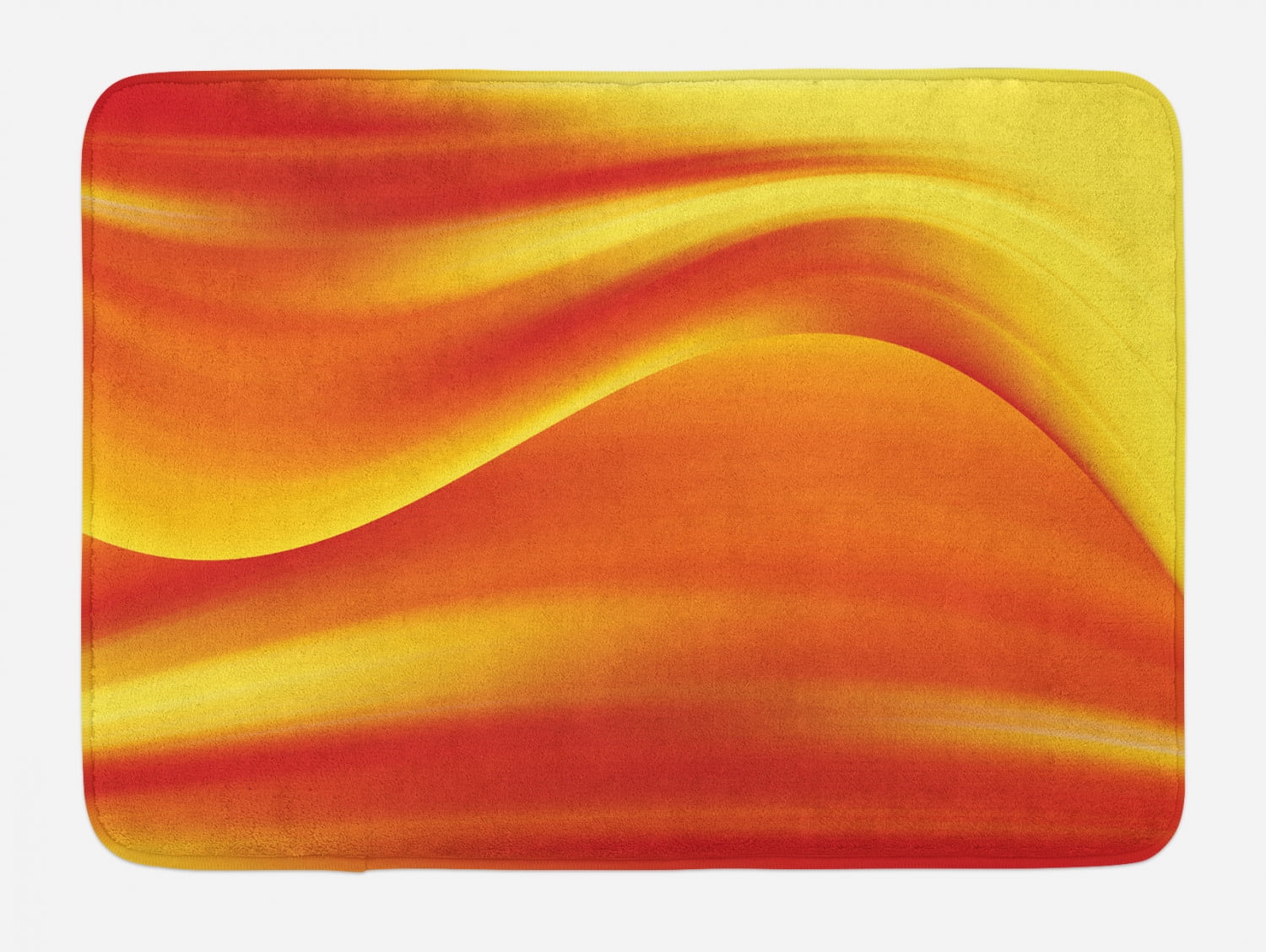 Orange Bath Mat, Digital Waves with Different Tones with Motion Effect ...