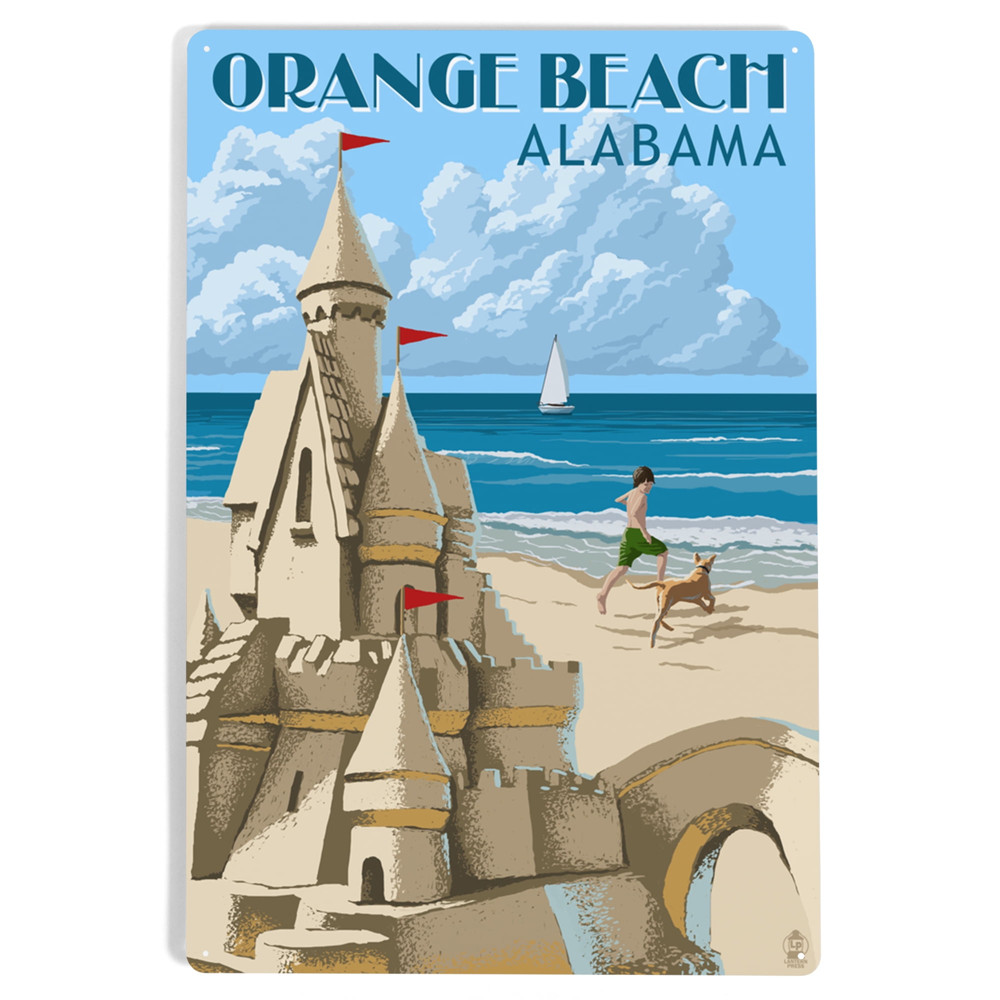 Orange Beach, Alabama, Sandcastle (12x18 Aluminum Art, Indoor Outdoor ...