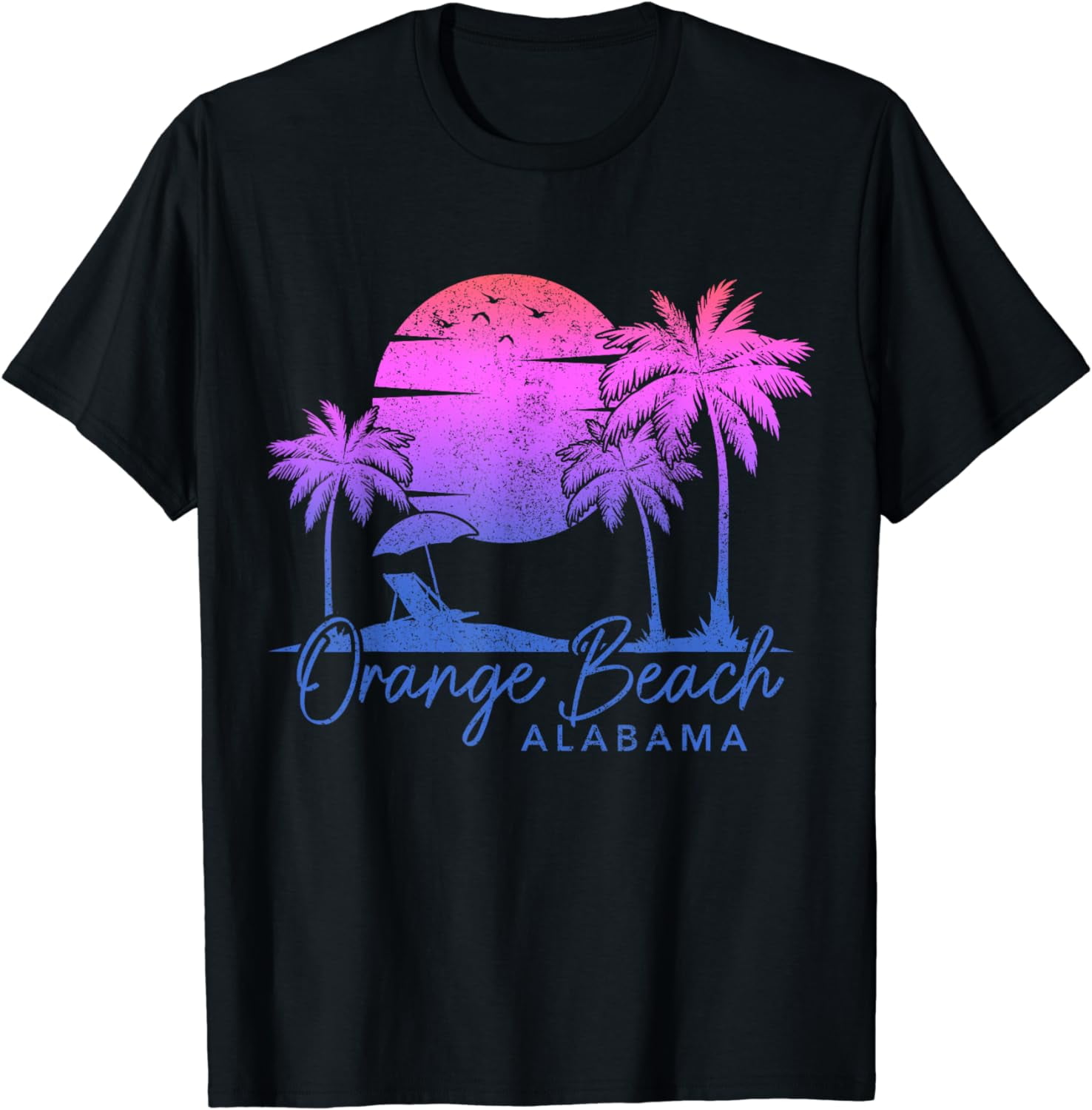 Orange Beach Alabama Surf Vintage Sunset Surfer Retro T-Shirt - Walmart.com