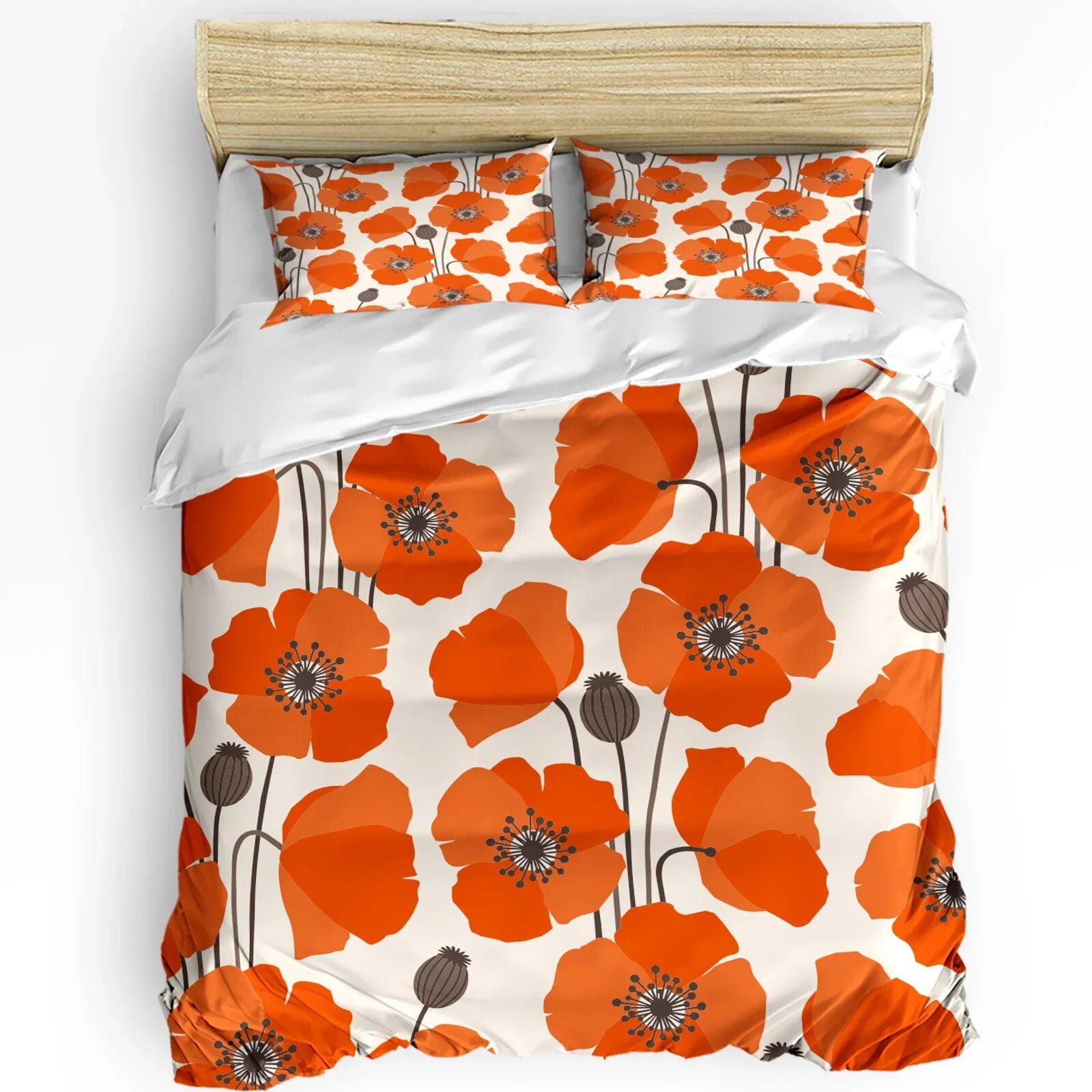 Orange Bedding Set For Bedroom Bed Home Royal Antique Motifs with ...