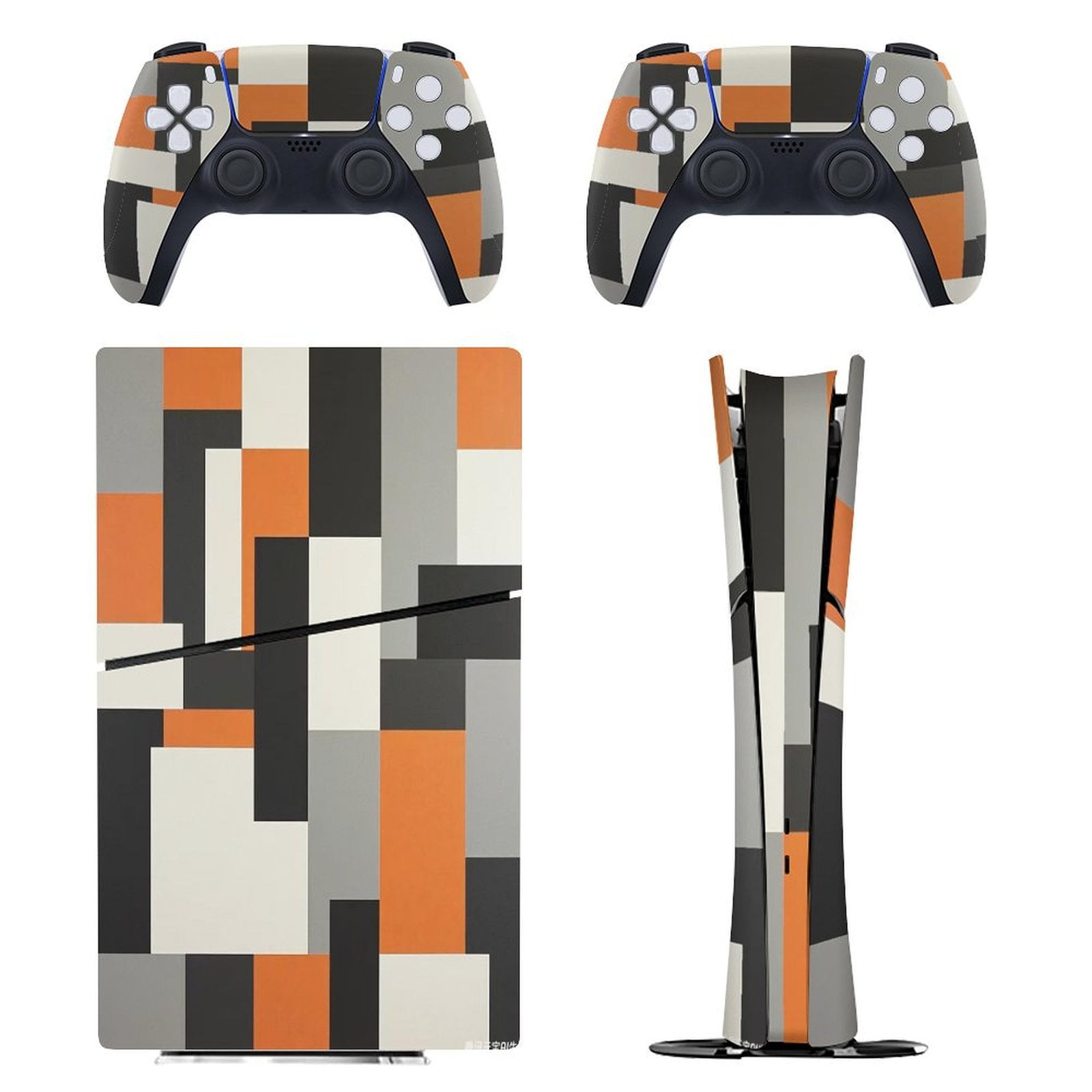 Orange Black Grey Geometric PS5/PS5 Slim Digital Disc Skin Sticker For ...