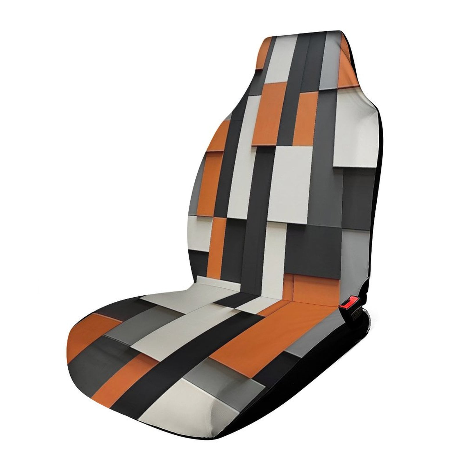 Orange Black Grey White Geometric Car Seat Covers Front Seats Universal ...