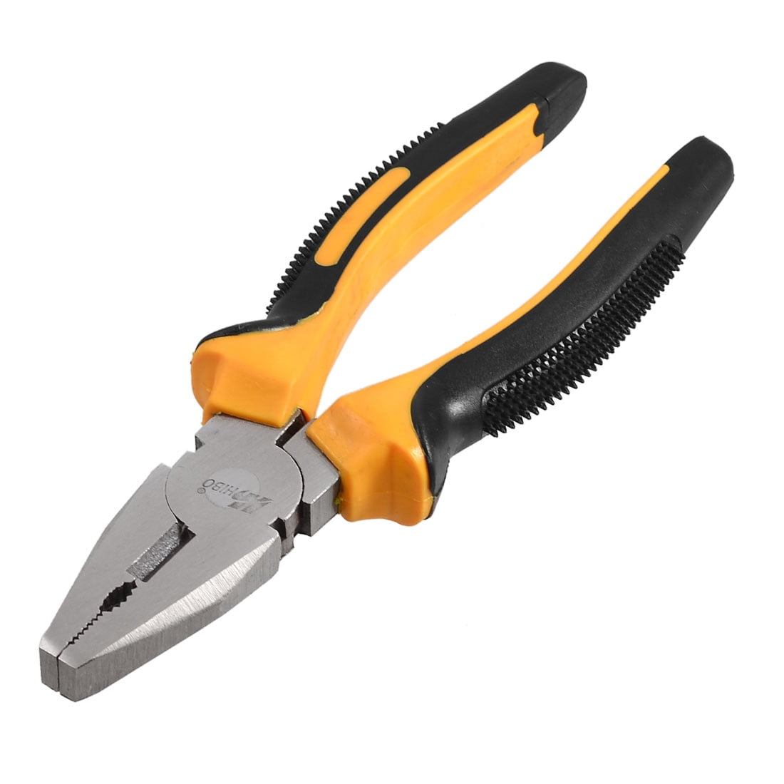 Orange Black Nonslip Handle Carbon Steel Nose Combination Pliers 6.3 ...