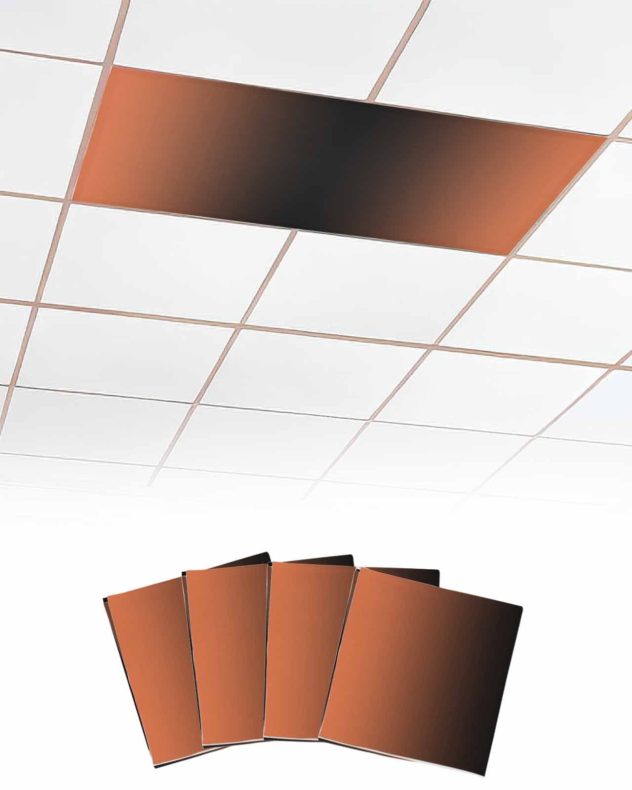 Orange Black Ombre Fluorescent Light Covers for Ceiling Lights 4x2 feet ...