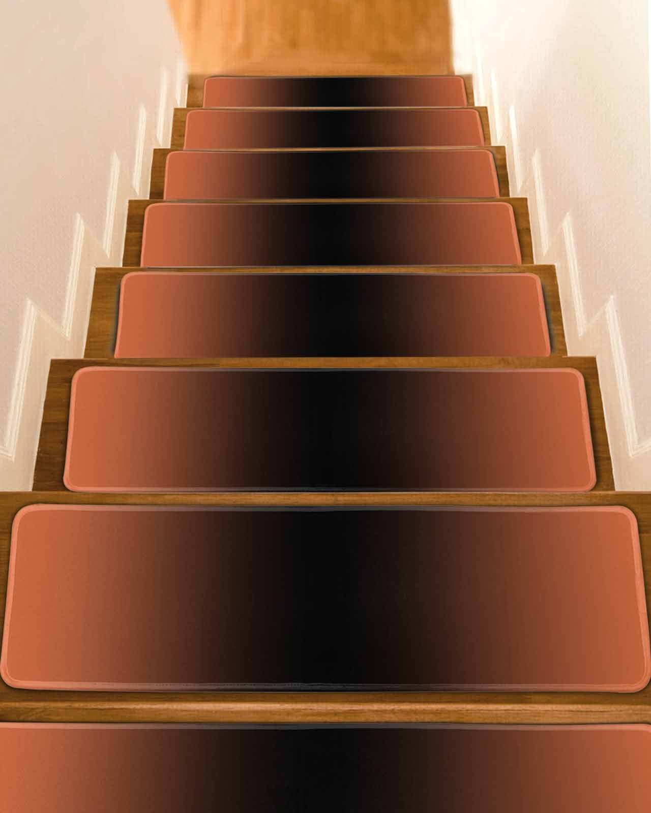 Orange Black Ombre Stair Treads for Wooden Steps Indoor Runner Rug ...