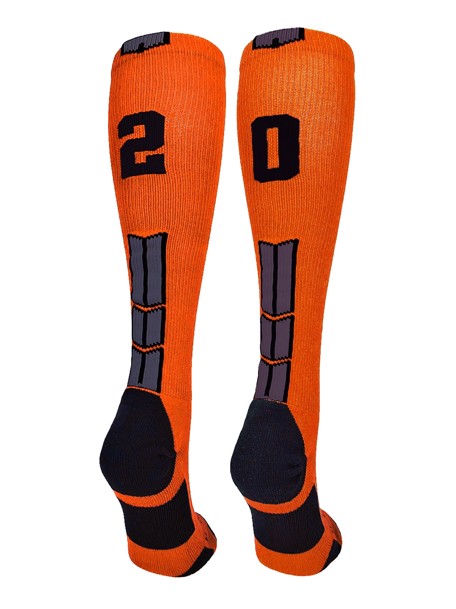 Orange/Black Player Id Over the Calf Number Socks (#20, Large ...
