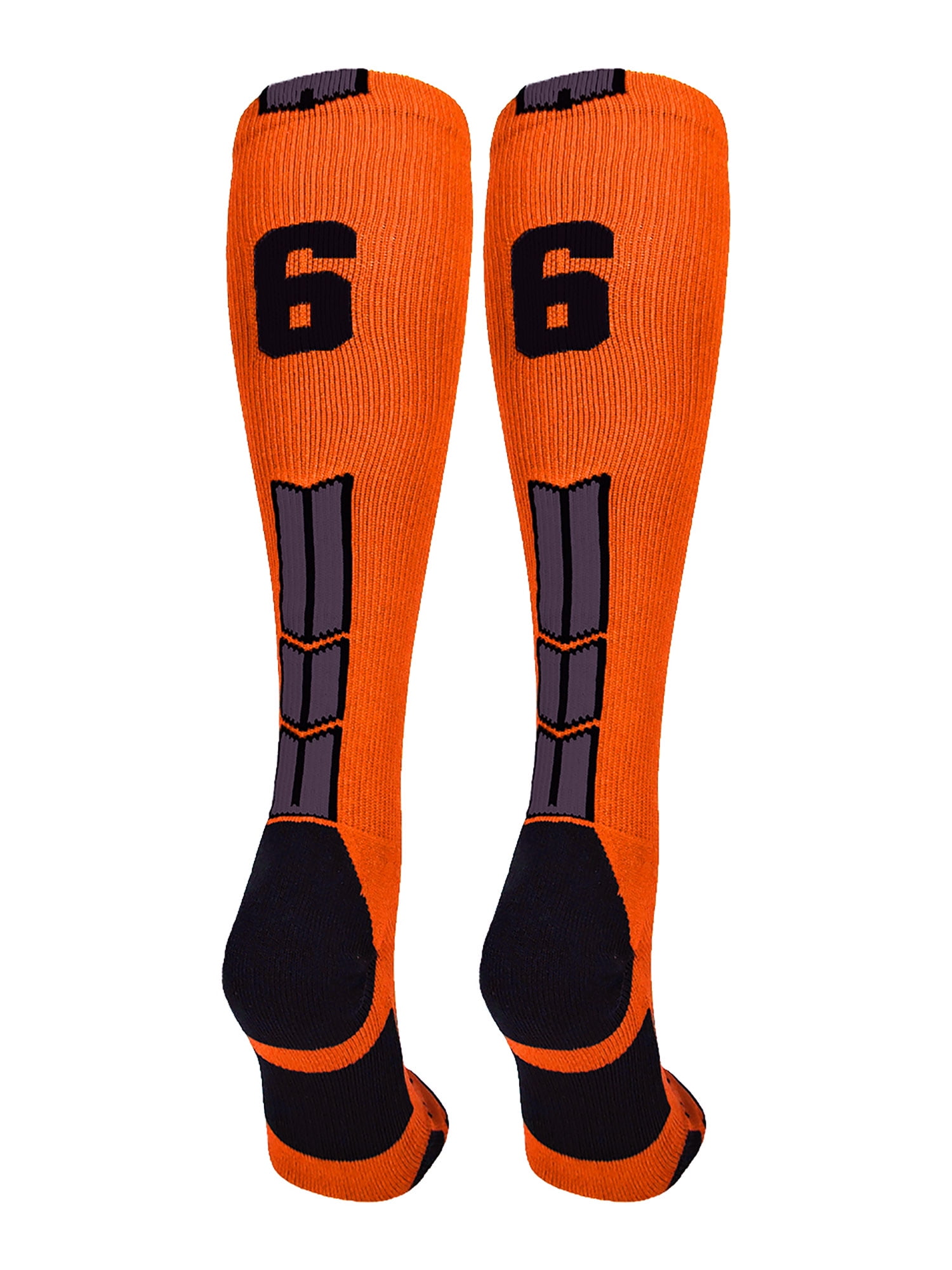 Orange/Black Player Id Over the Calf Number Socks (#66, Large ...