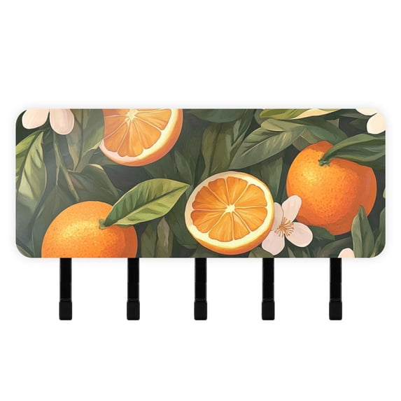 Orange Blossoms Leaves Key Holder for Wall Mail Holder Organizer with 5 ...