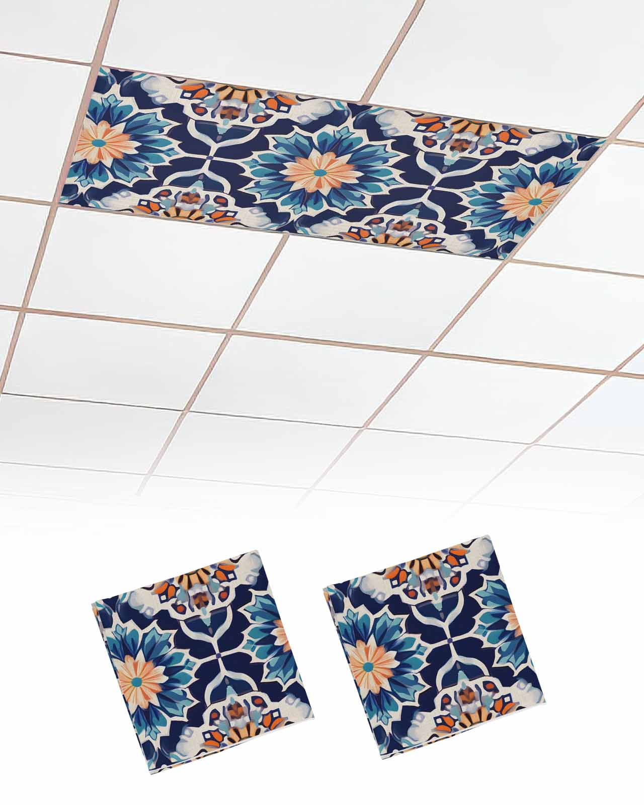 Orange Blue Fluorescent Light Covers for Ceiling Lights 4x2 feet,2 Pack ...