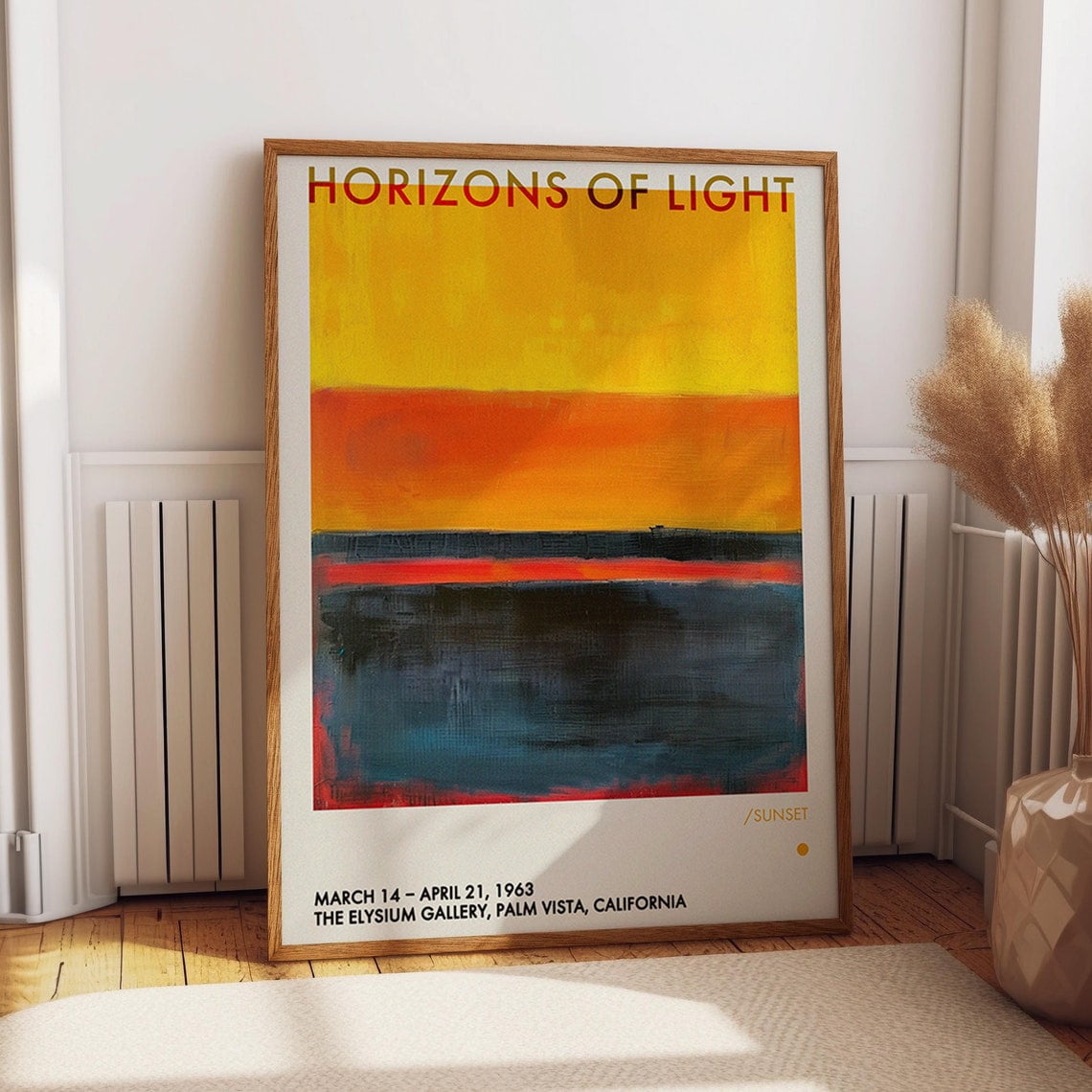 Orange And Blue Hues Poster - Horizons Of Light Sunset Gradient ...