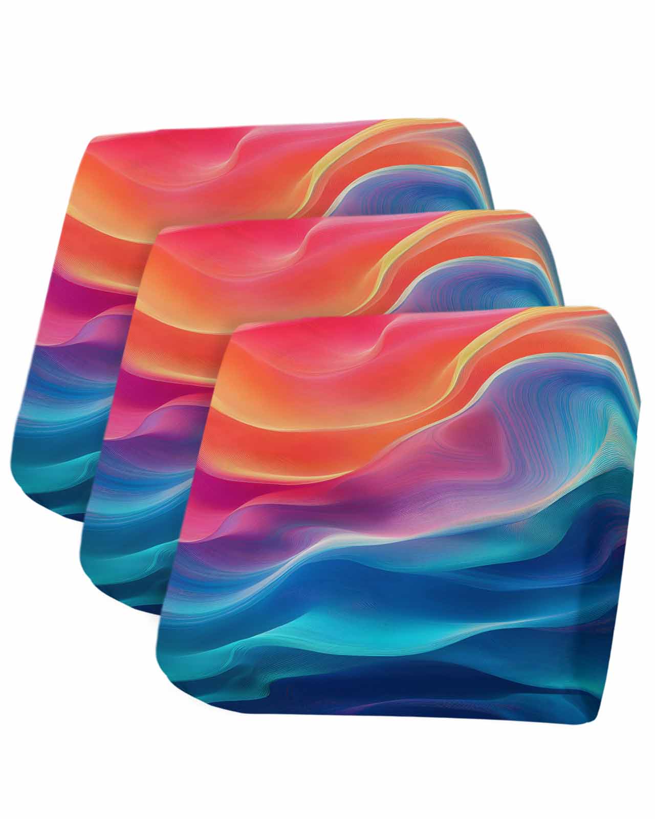 Orange Blue Pink Moire Sofa Couch Cushion Covers Washable, Removable ...