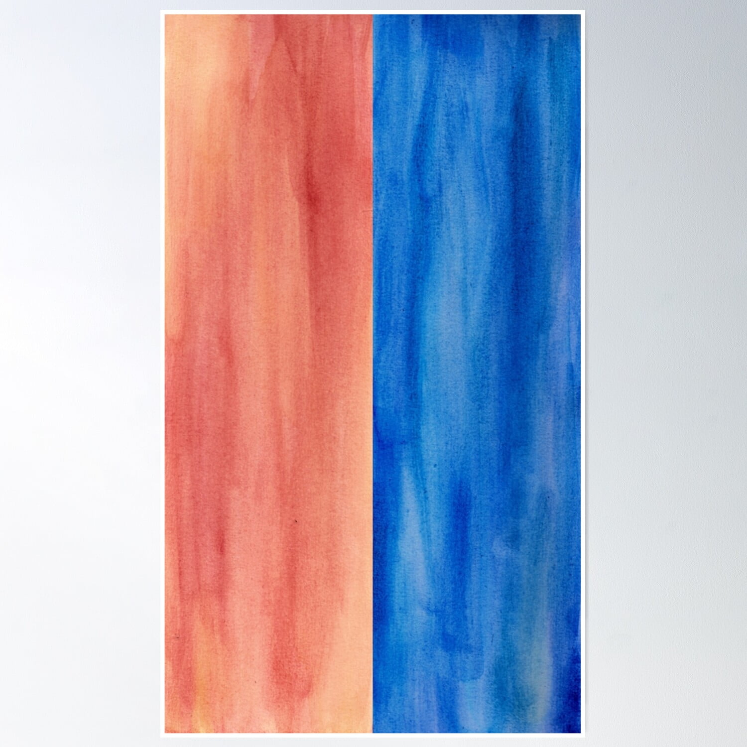 Orange & Blue Poster Wall Art, Modern Wall Decor, 8x12 UNFRAMED ...