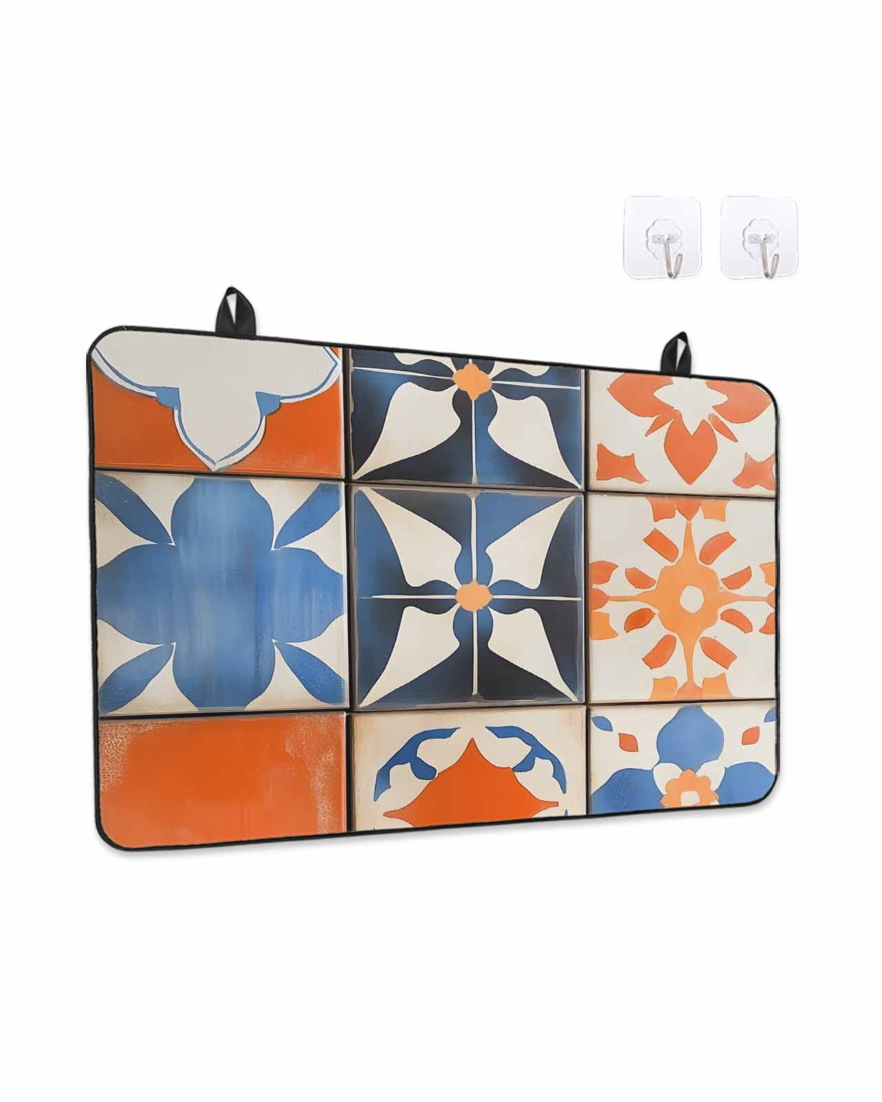 Orange Blue Stove Top Covers for Electric Stove, Kitchen Glass Ceramic ...
