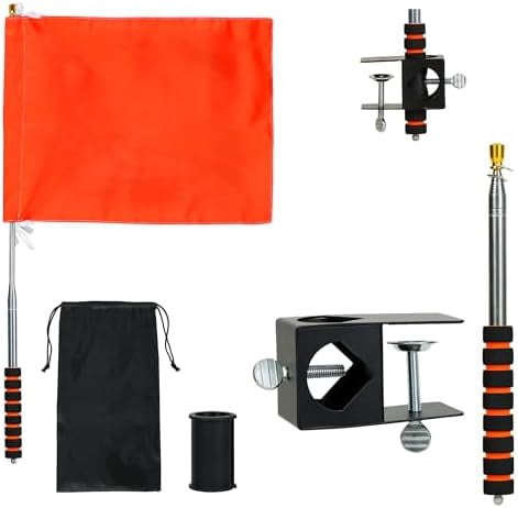 Orange Boat Flag 12x18 Inch Floating Boat Flag Pole Kit Water Ski Flag ...