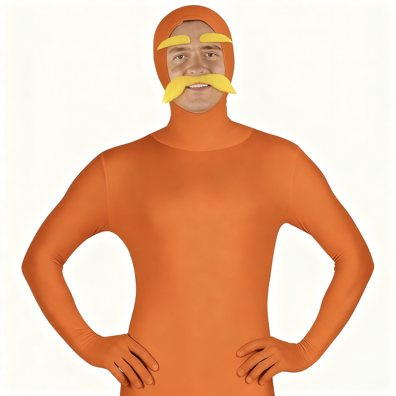 Orange Bodysuit Women's & Man Seamless Full Body Catsuit Stretchy Dance ...