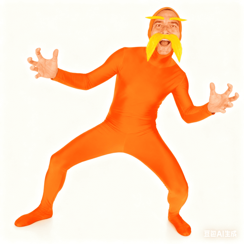 Orange Bodysuit Women's & Man Seamless Full Body Catsuit Stretchy Dance ...