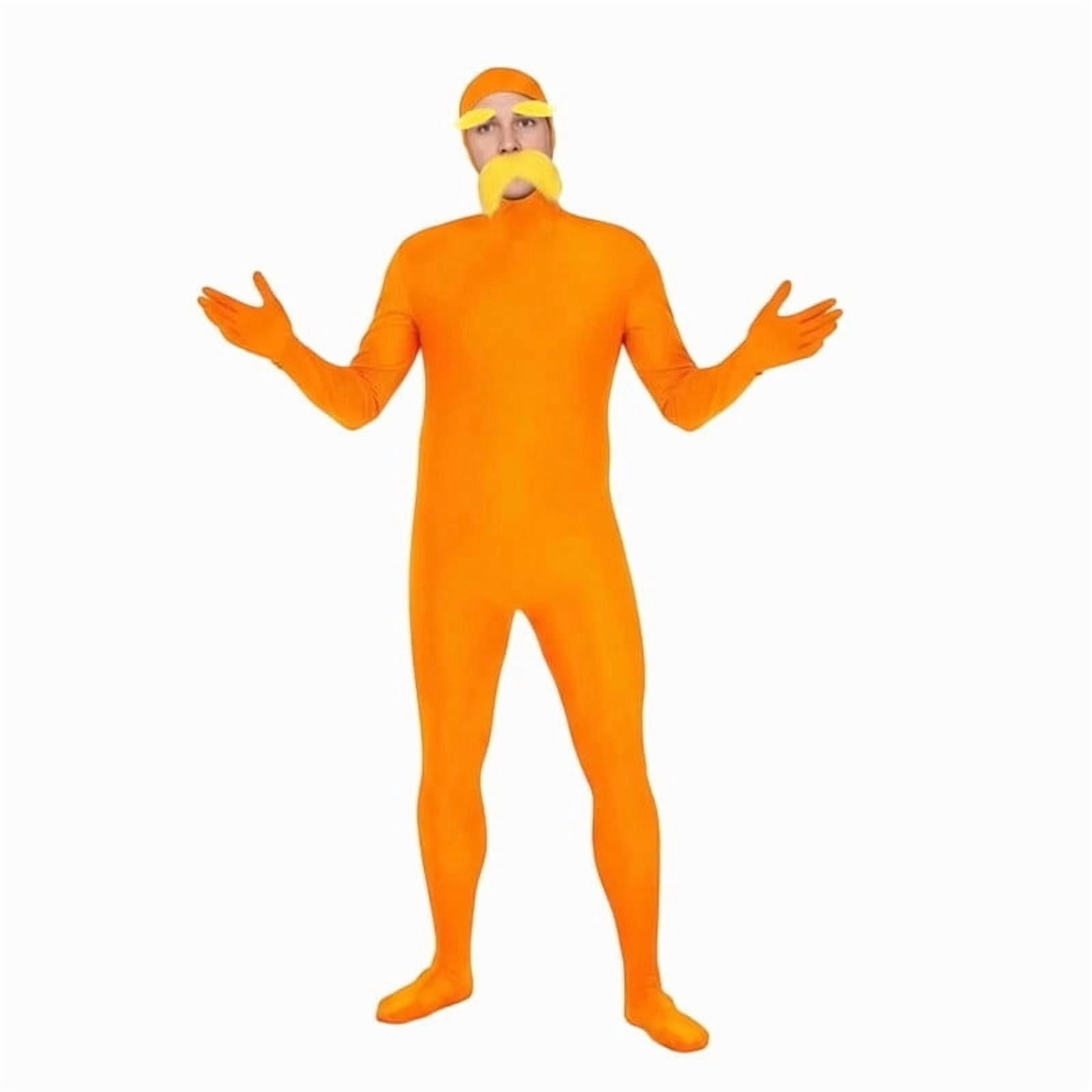 Orange Bodysuit Women's Seamless Full Body Catsuit Stretchy Dance ...