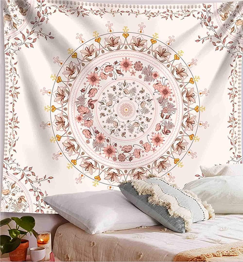 Mandala Tapestry Wall Hanging Flower Psychedelic Tapestry Wall Hanging ...