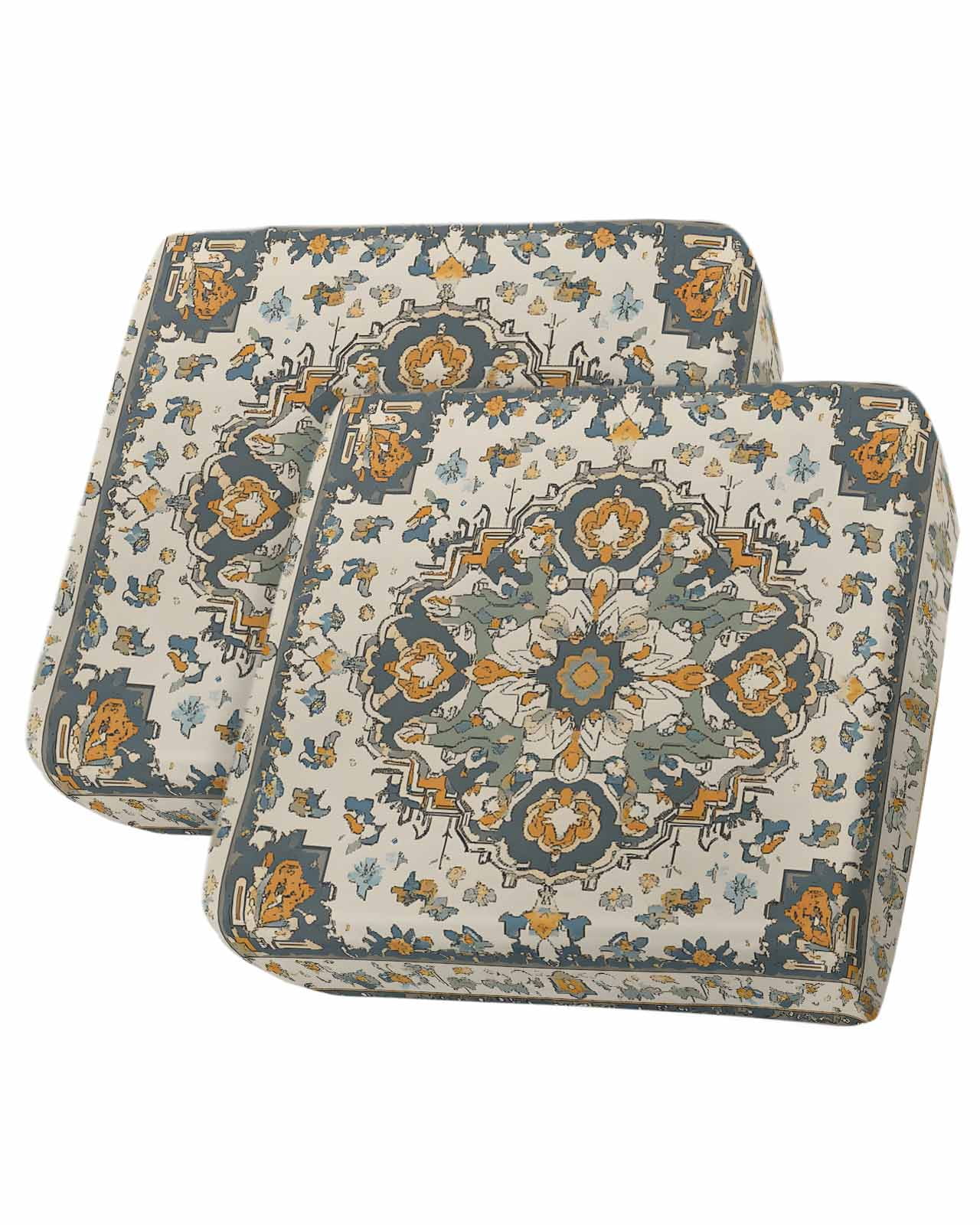 Orange Boho Sofa Couch Cushion Covers Washable, Removable Stretchable Sectional Couch Covers ...