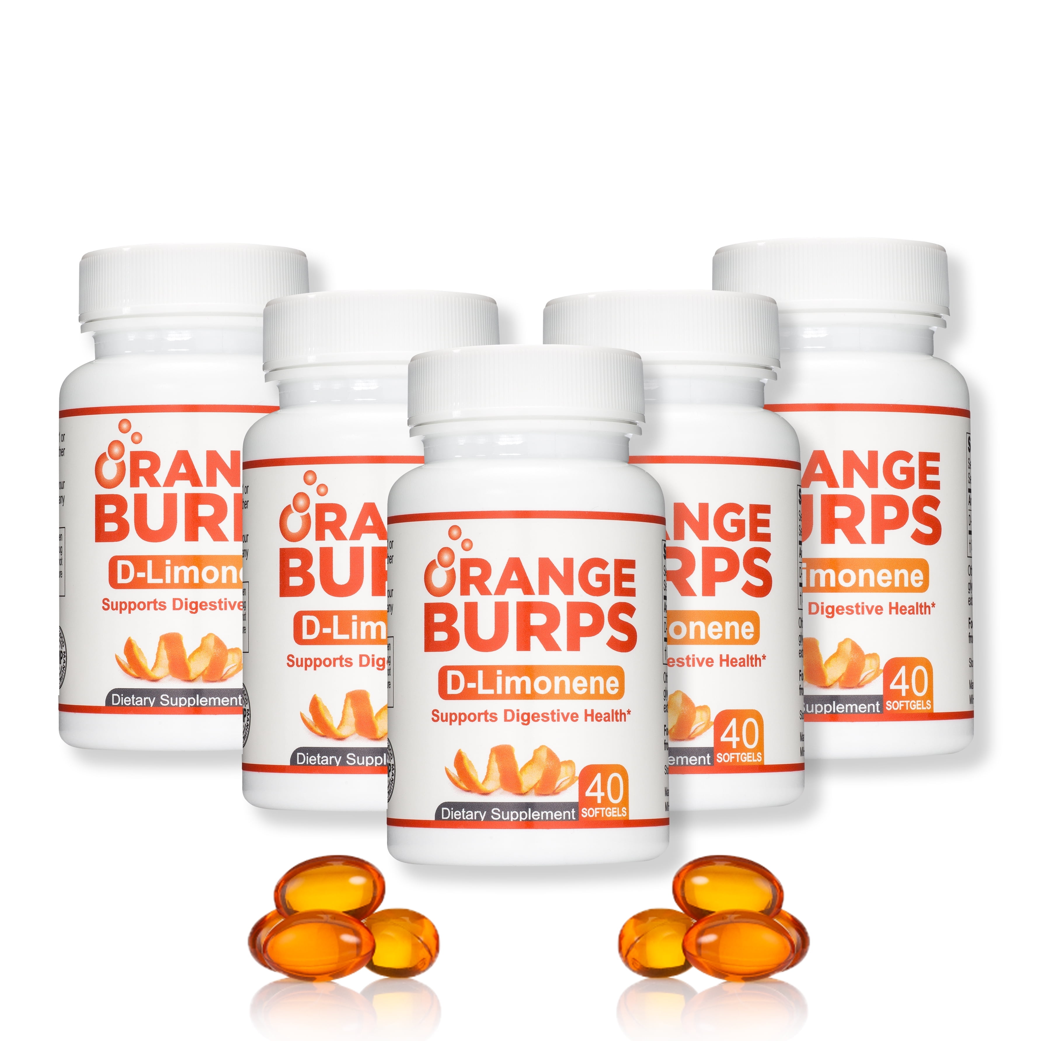 Orange Burps D-Limonene Digestive Health Dietary Supplement - Support ...