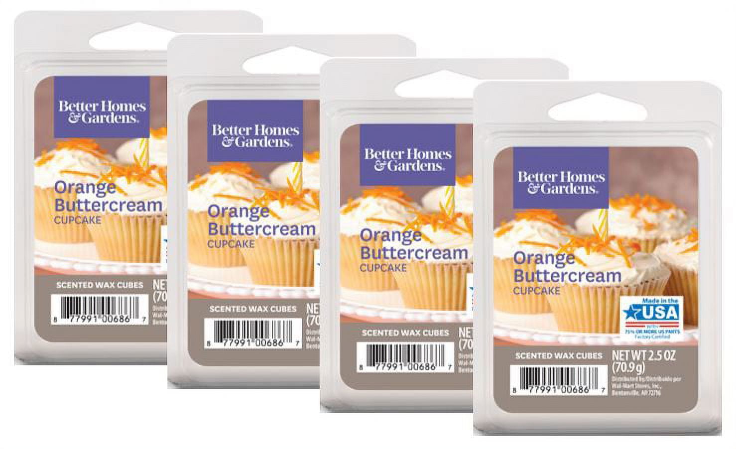 Orange Buttercream Cupcake Scented Wax Melts, Better Homes & Gardens, 2 ...
