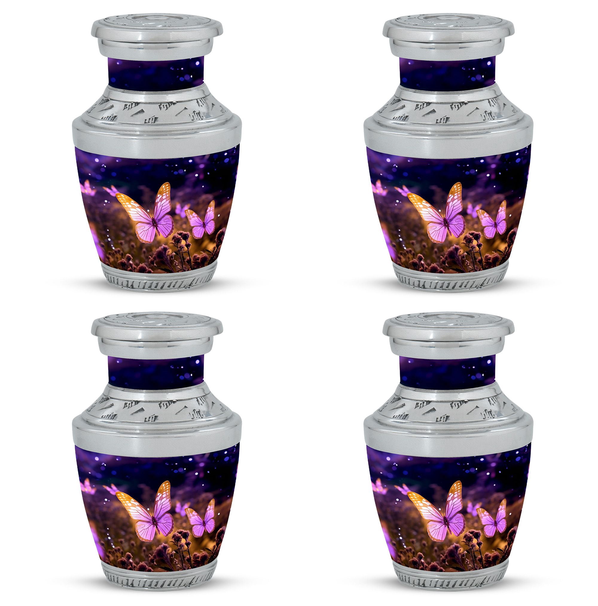 Orange Butterflies Urn for Human Ashes, Keepsake Cremation Urns for ...