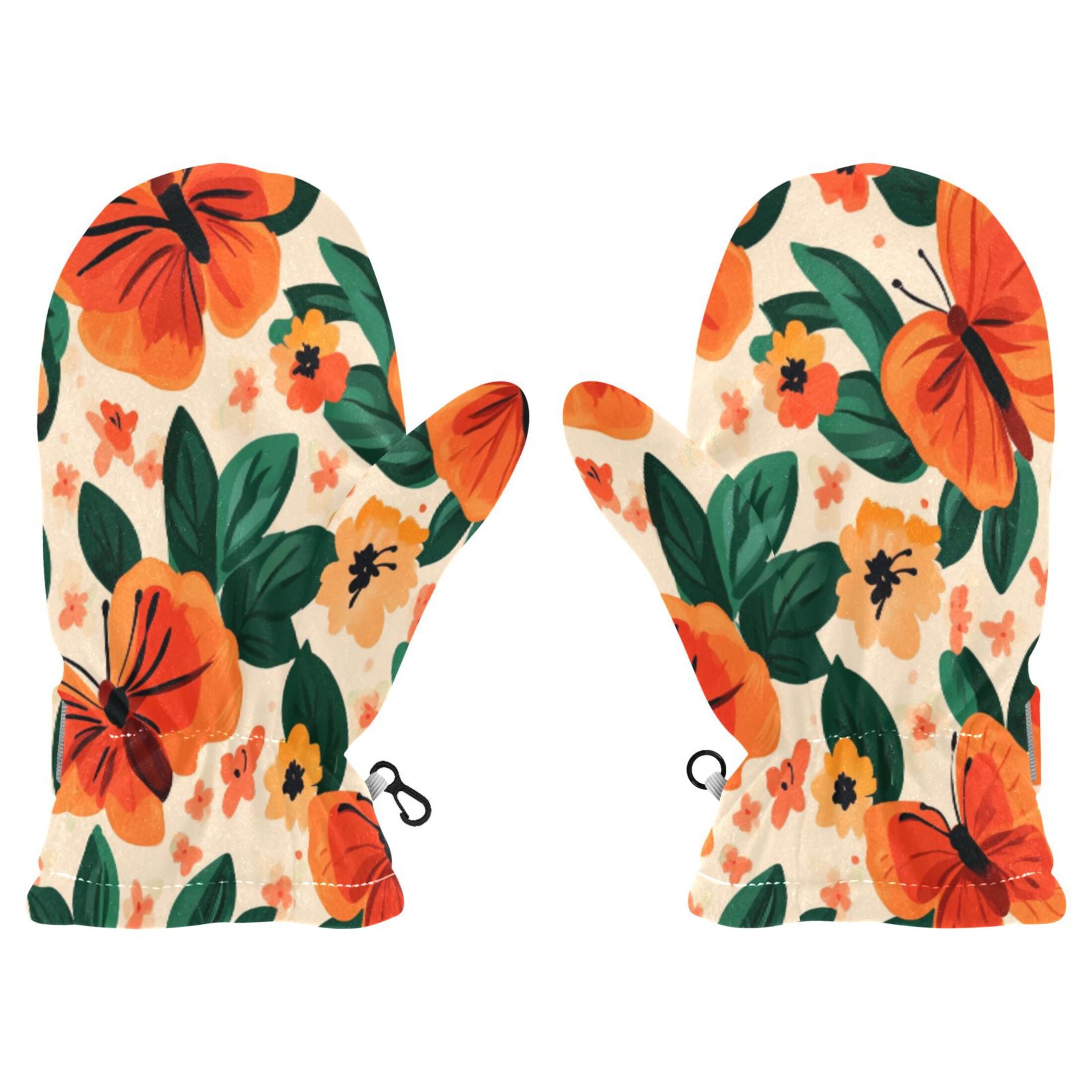 Orange Butterflies and Flowers Witch Cauldron Pattern Cold Weather ...