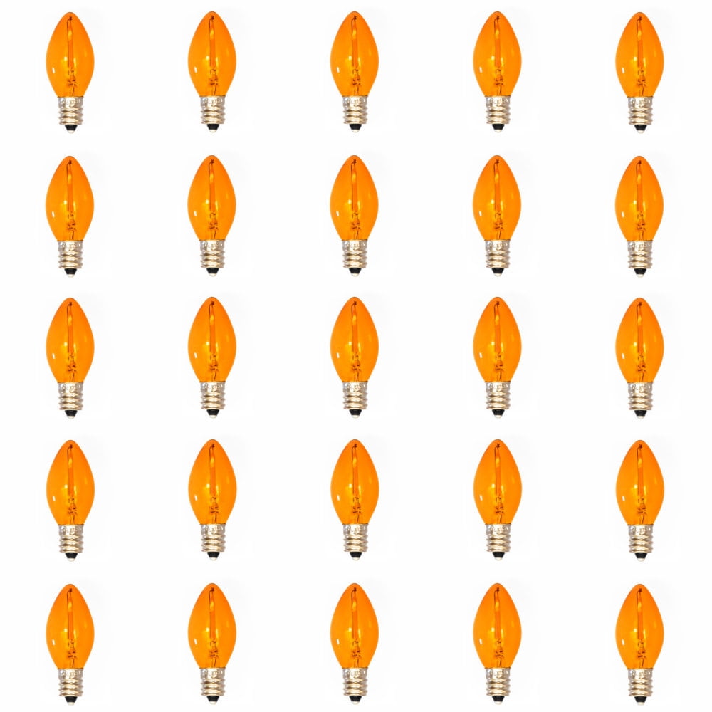 Orange C7 LED Filament Bulbs - Box of 25 - Walmart.com