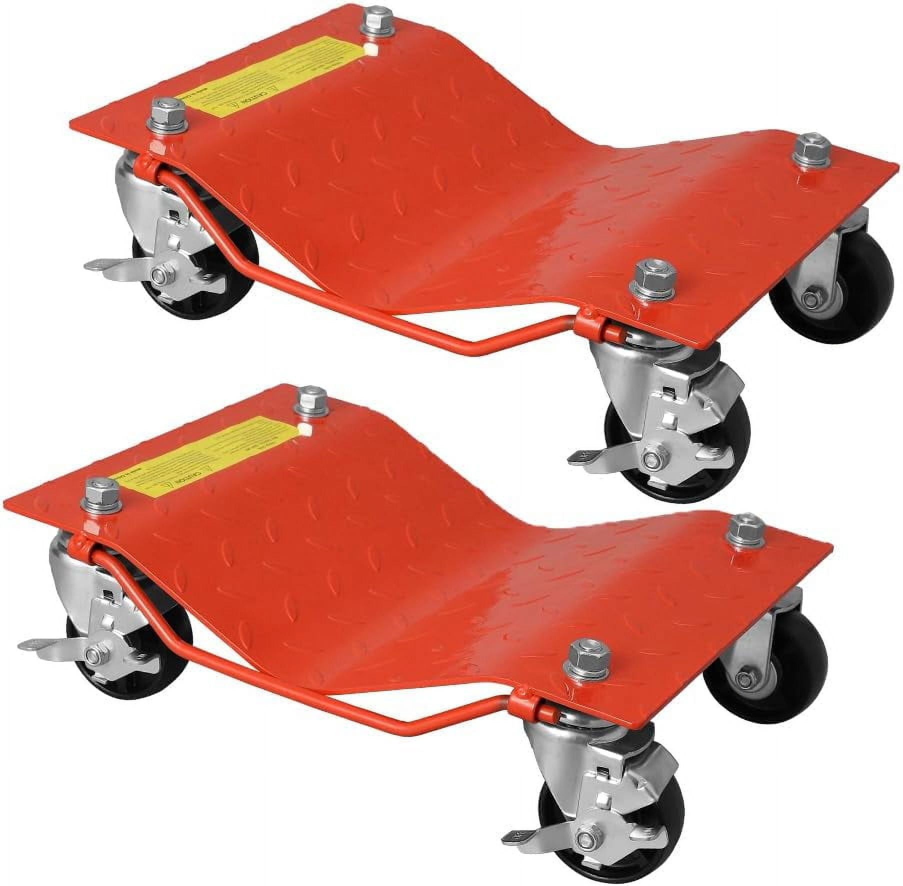 Orange Car Dollies Set of 2,Car Wheel Dolly for Garage Moving Car ...