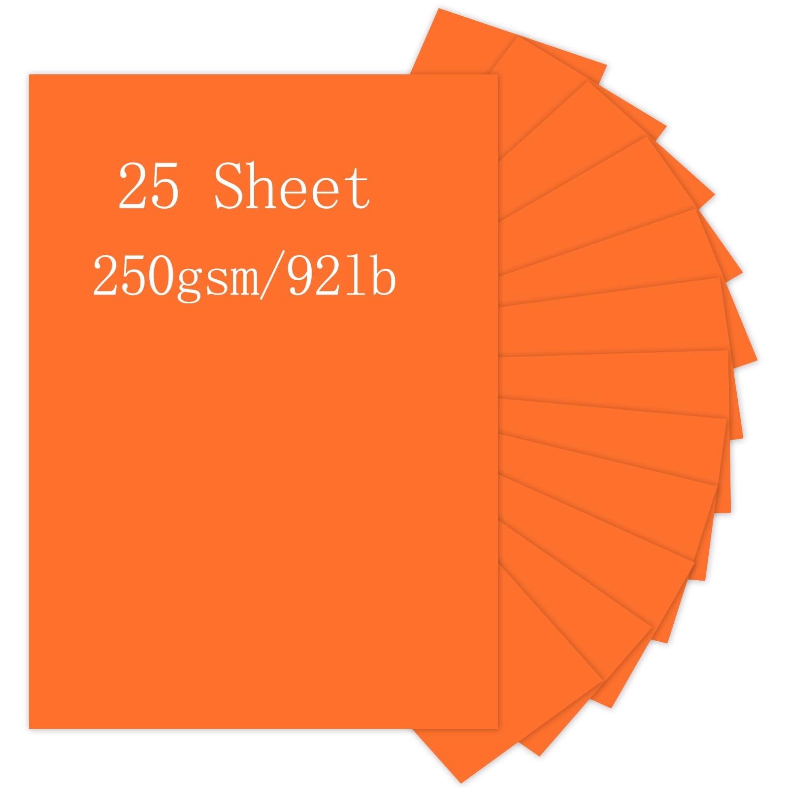 Pinovk Orange Cardstock, 25 Sheets 8.5 x 11 Thick Paper, 250gsm/92lb ...