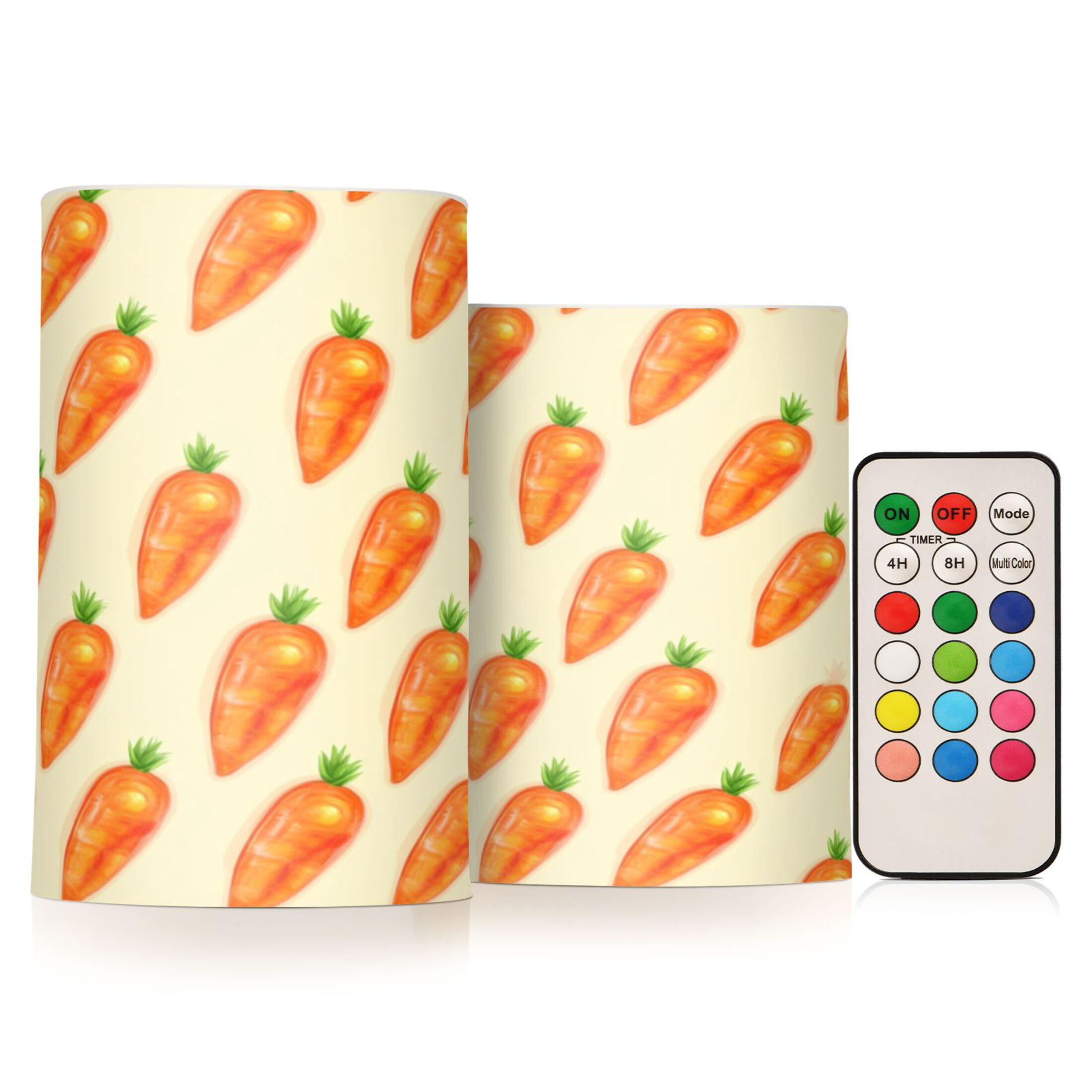 Orange Carrots Flameless LED Candle Set with Remote, Battery Operated ...