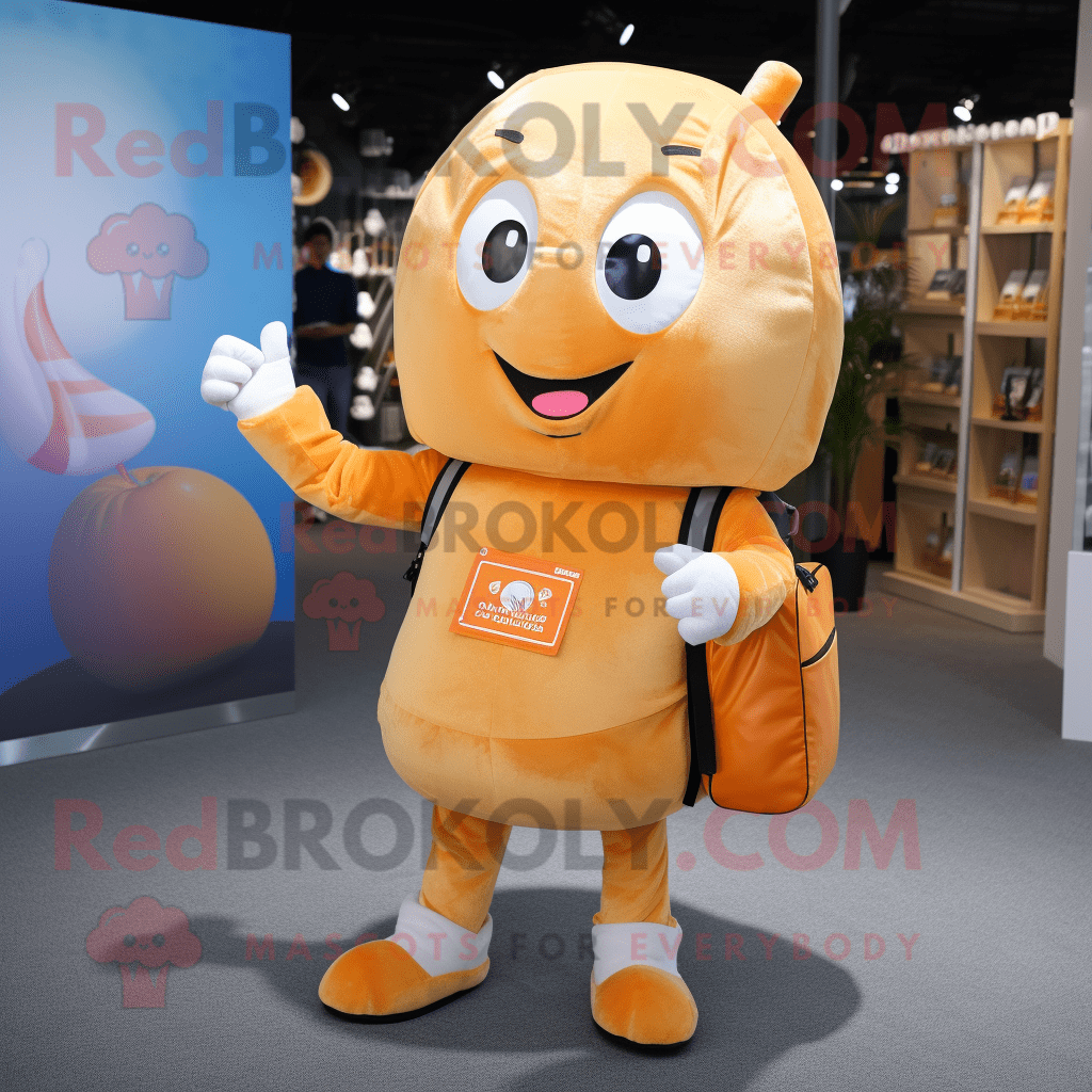 Orange Champagne REDBROKOLY mascot costume character dressed with a ...