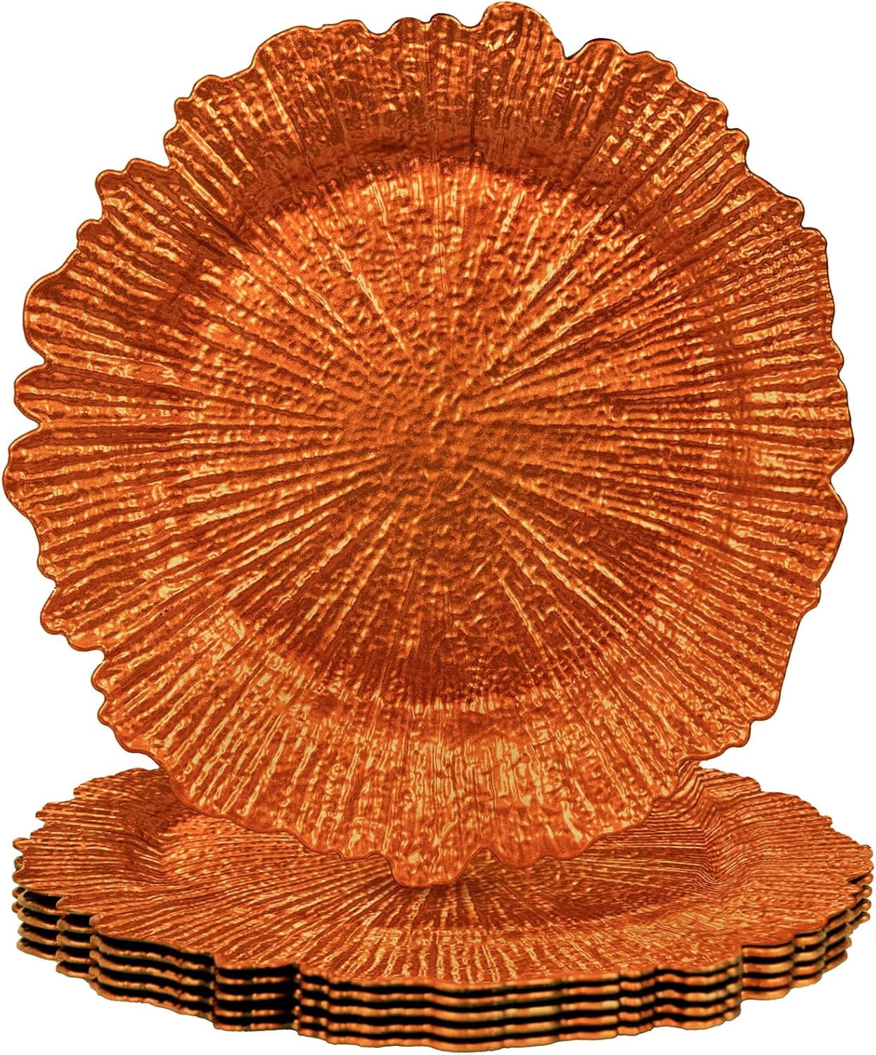 Orange Charger Plates, Reef Plates Charger for Dinner Plate,13-inch ...