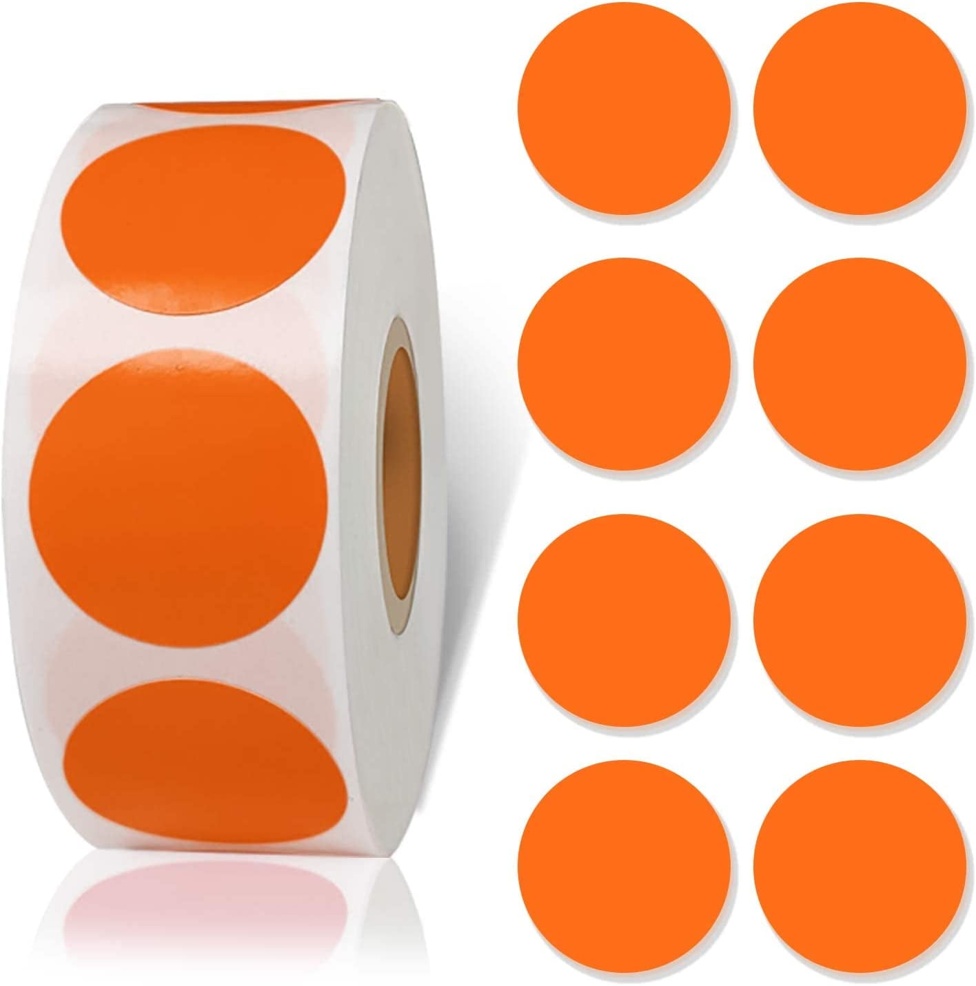 Orange Circle Stickers 1000Pcs Dot Stickers, 1 Inch Round Color Coding Labels Can Writing for ...