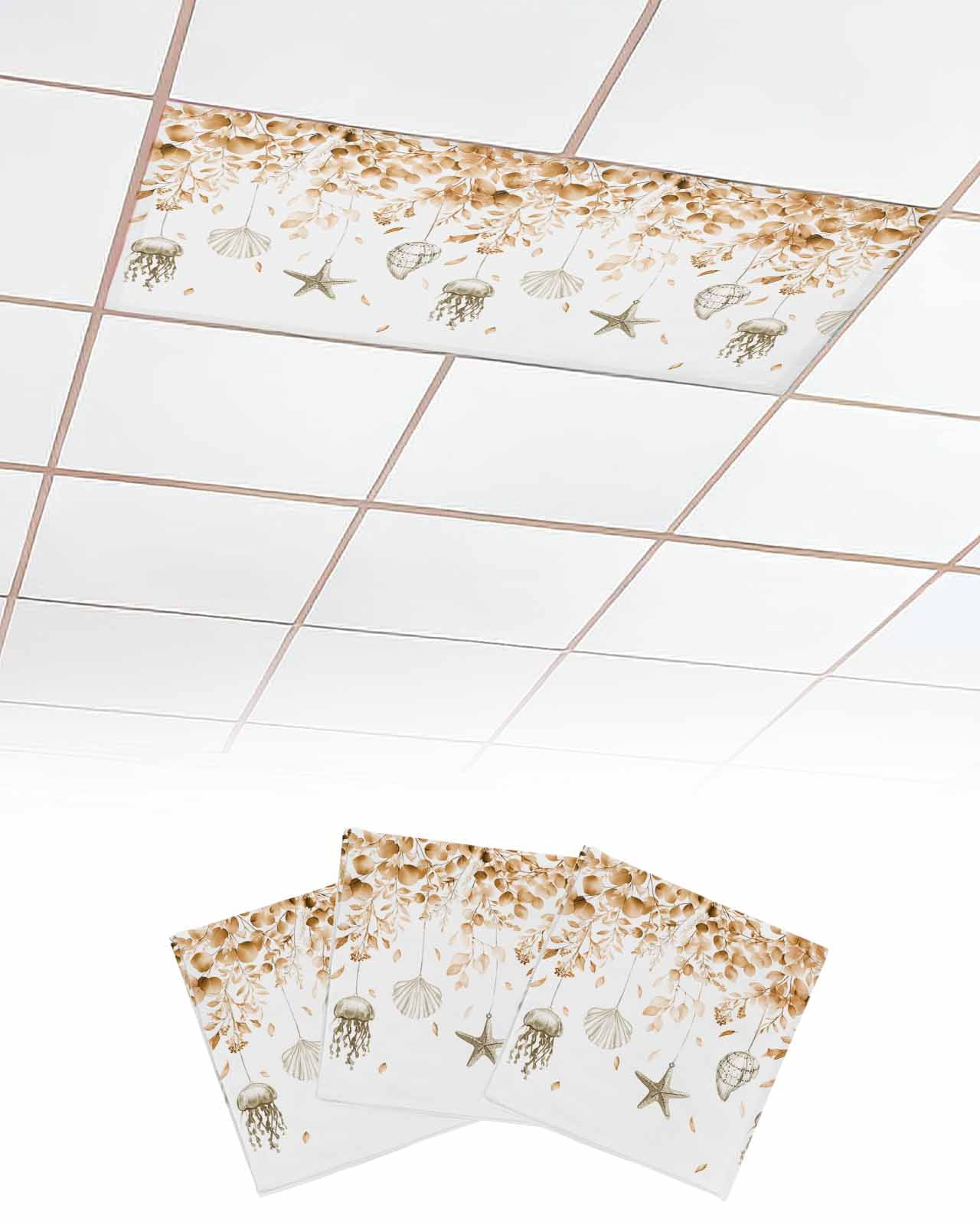 Orange Coastal Fluorescent Light Covers for Ceiling Lights 4x2 feet,3 ...