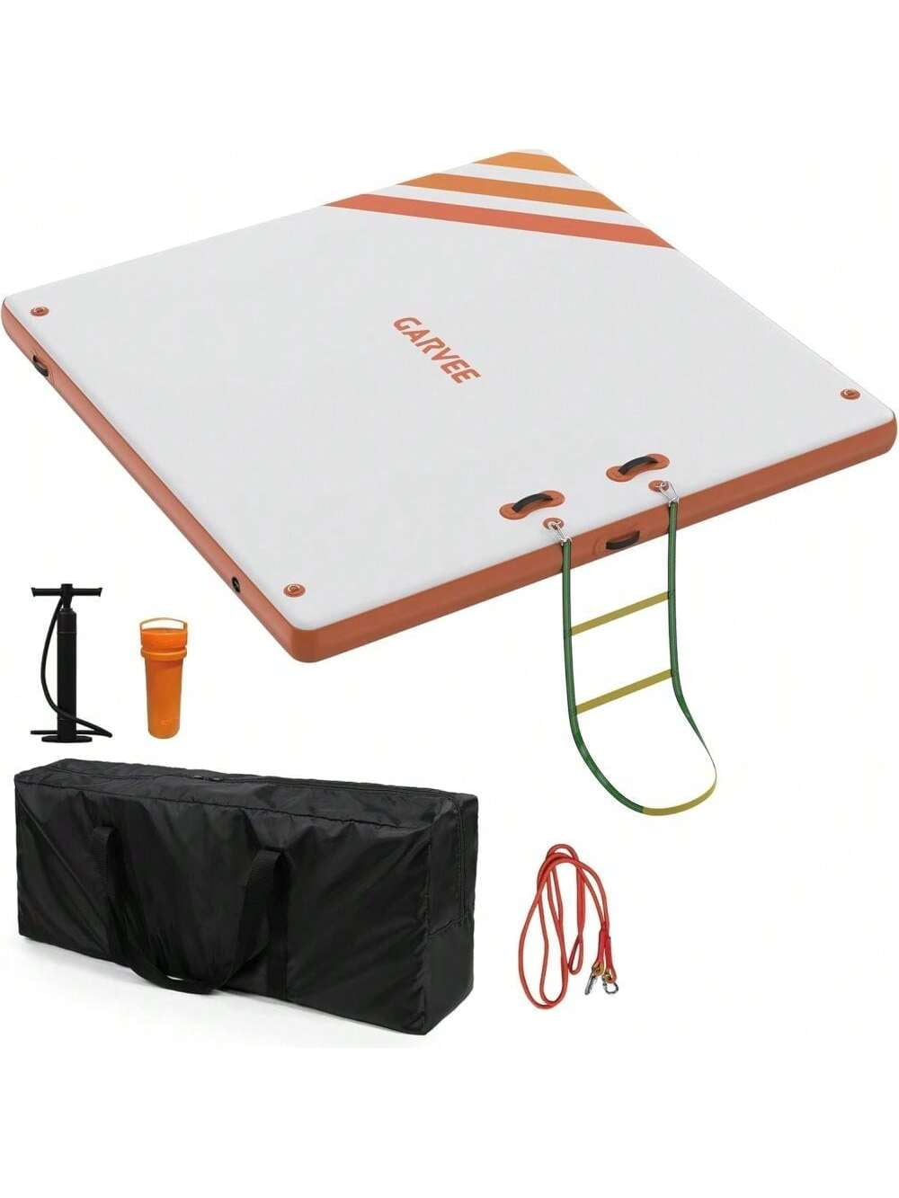 Orange Color 8 X 6 Ft Inflatable Floating Dock, Swim Platform Floating ...