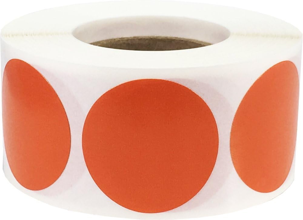 Orange Color Coding Labels for Organizing Inventory 25 mm 1 Inch Round ...